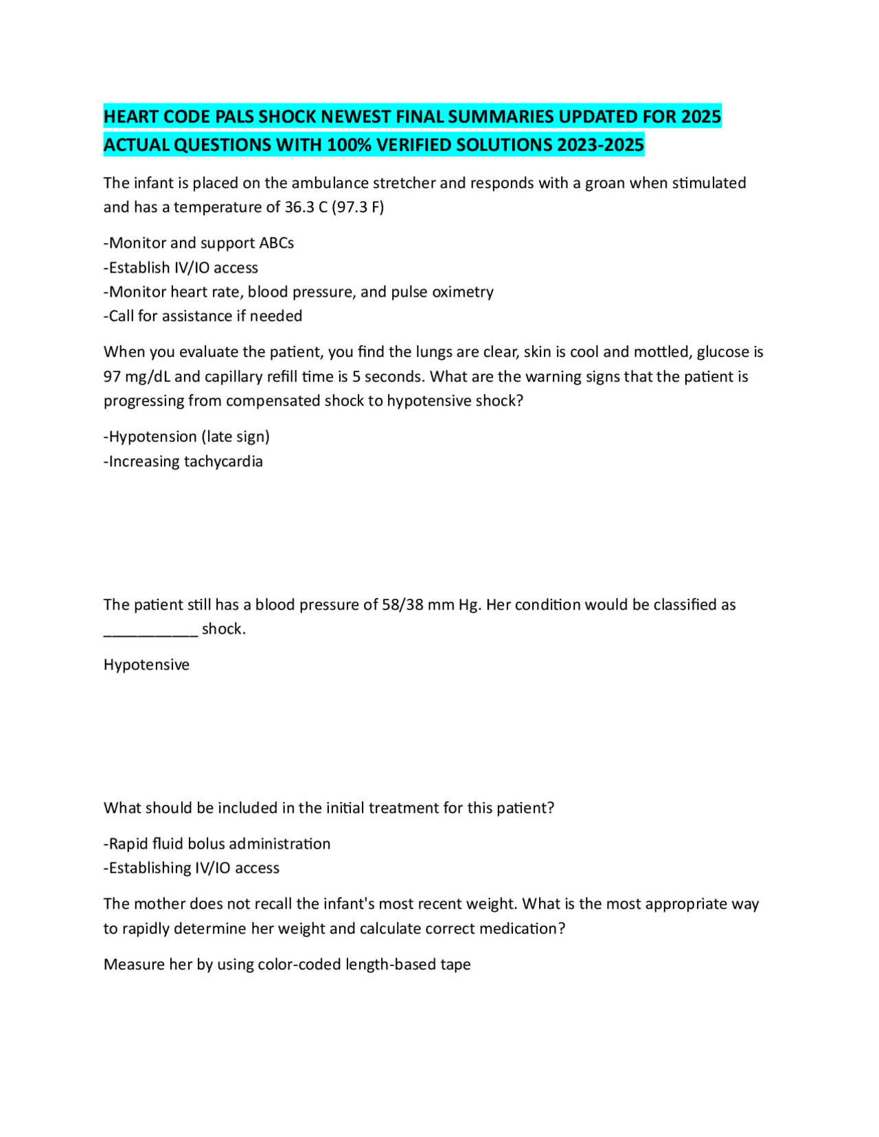 HEART CODE PALS SHOCK NEWEST FINAL SUMMARIES UPDATED FOR 2025 ACTUAL ...