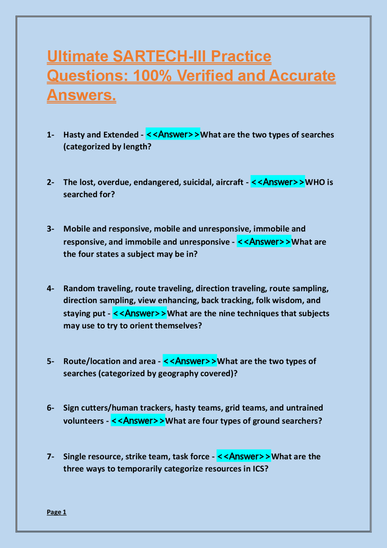 Ultimate SARTECH-III Practice Questions: 100% Verified and Accurate ...