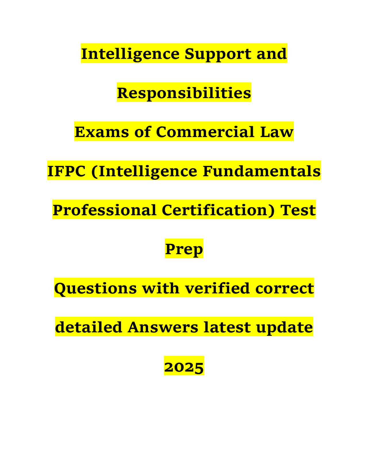 IFPC (Intelligence Fundamentals Professional Certification) Test Prep ...