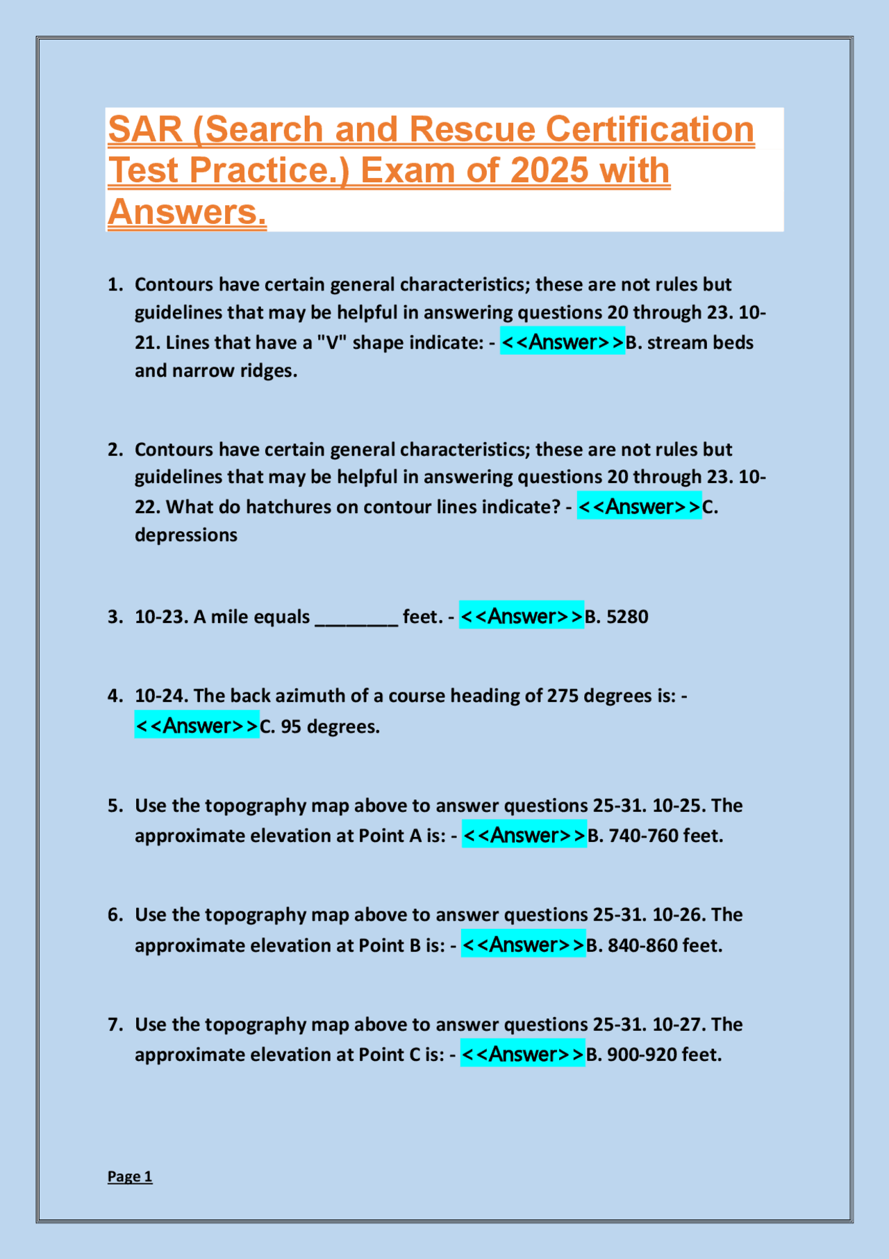 Search and Rescue Certification Exam Practice Questions and Answers ...