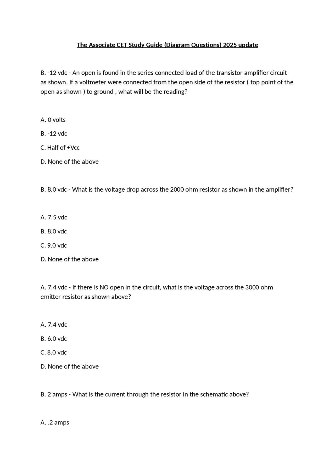 The Associate CET Study Guide (Diagram Questions) 2025 update | Exams ...