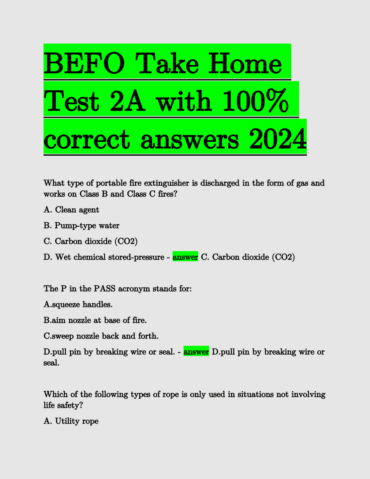 BEFO Take Home Test 2A with 100% correct answers 2024.docx | Exams ...