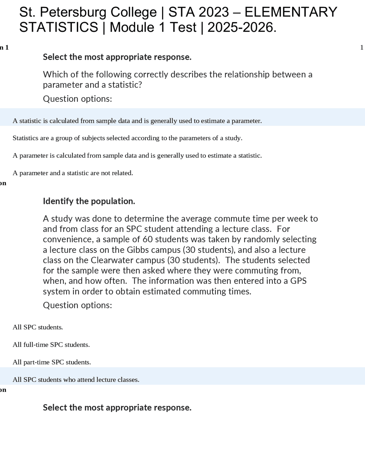 Elementary Statistics: Exercises and Questions | Quizzes Elements of ...