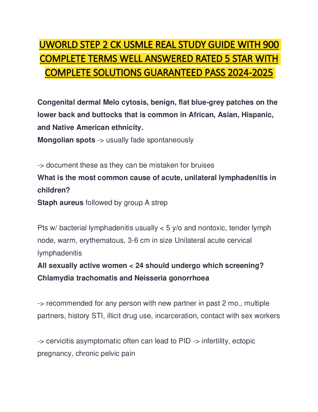 USMLE Step 2 CK Study Guide: Questions and Answers on Pediatrics and ...