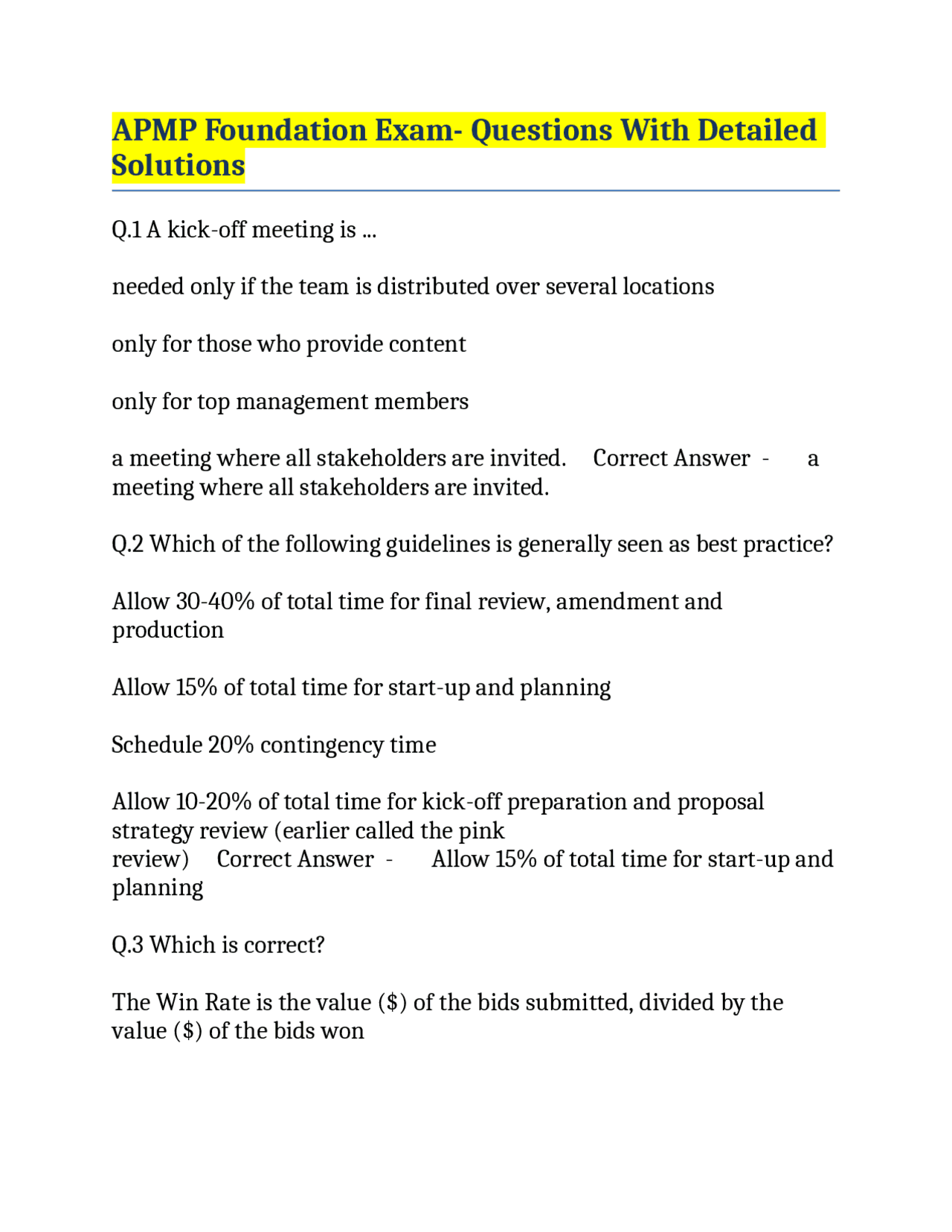 APMP Foundation Exam Questions and Answers: A Comprehensive Guide ...