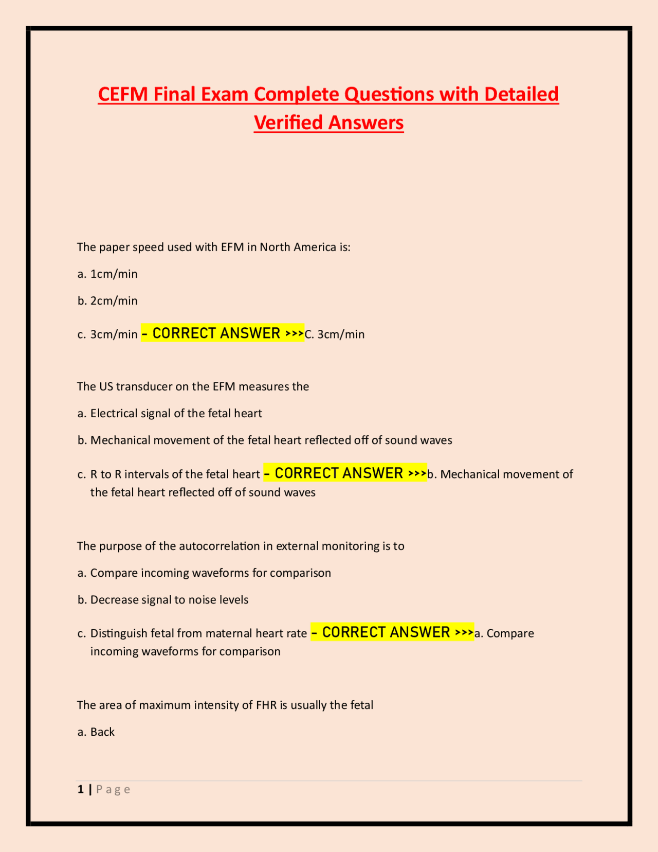 CEFM Final Exam Complete Questions with Detailed Verified Answers ...