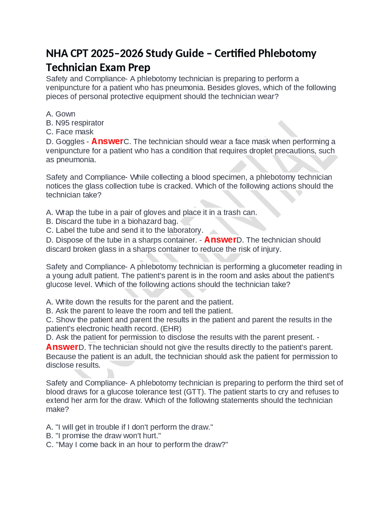 NHA CPT 2025–2026 Study Guide – Certified Phlebotomy Technician Exam ...