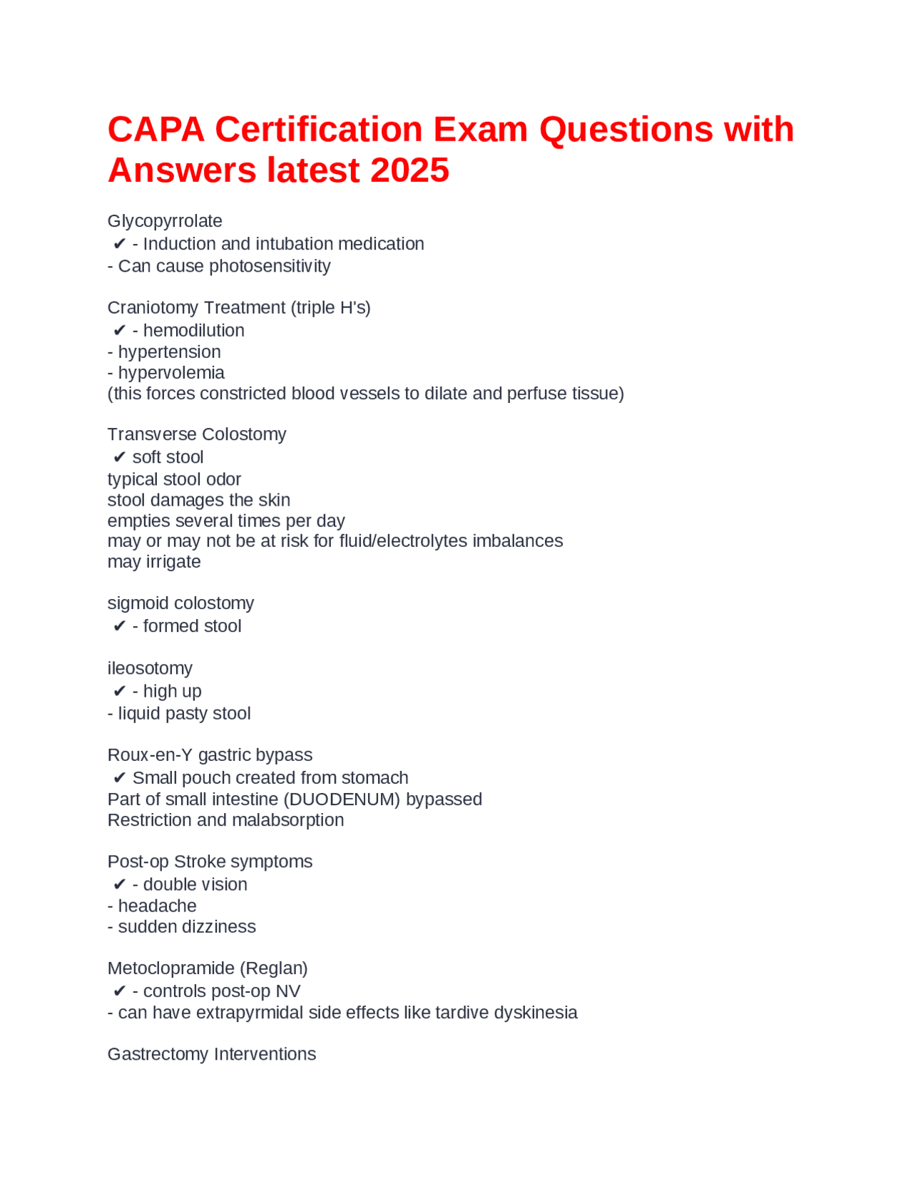 CAPA Certification Exam Questions with Answers latest 2025 | Exams ...