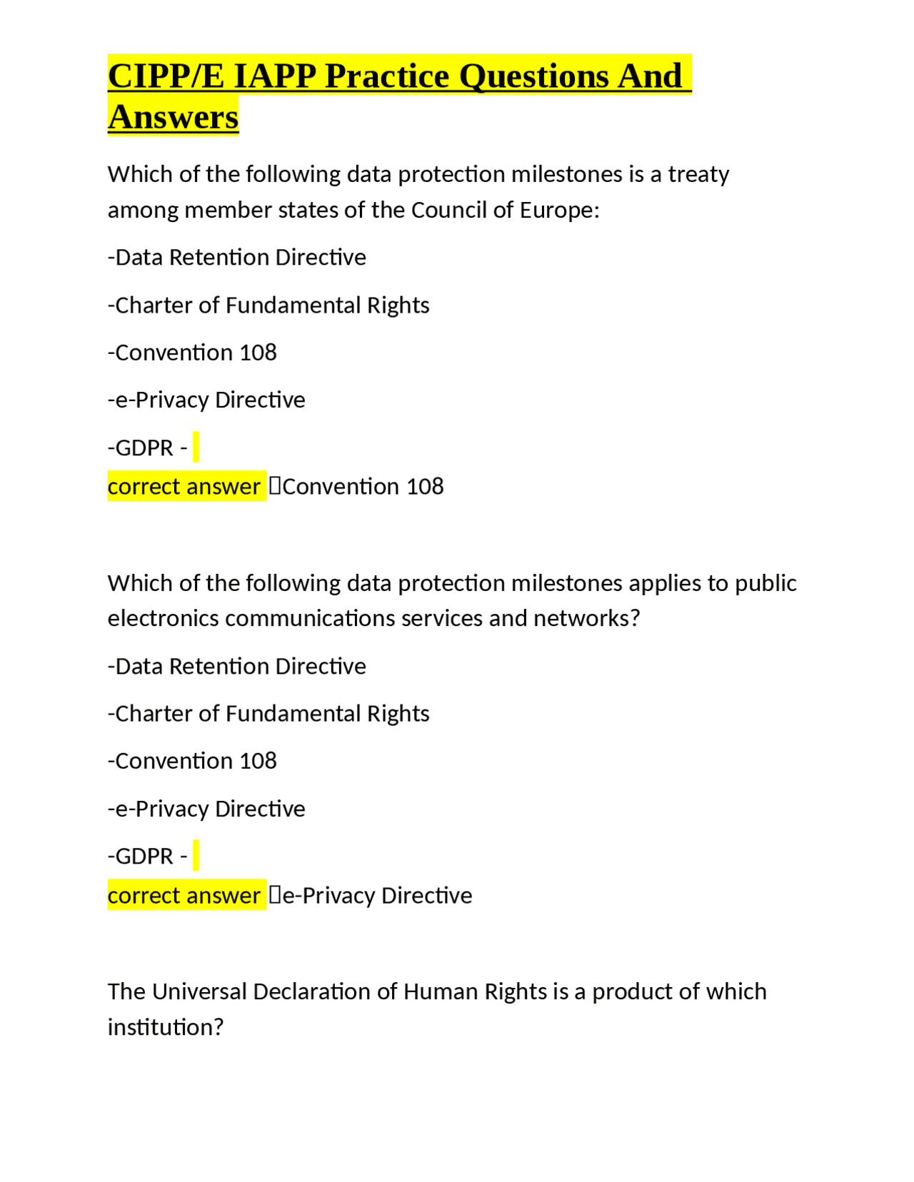 CIPP/E IAPP Practice Questions And Answers | Exams Computer Security ...