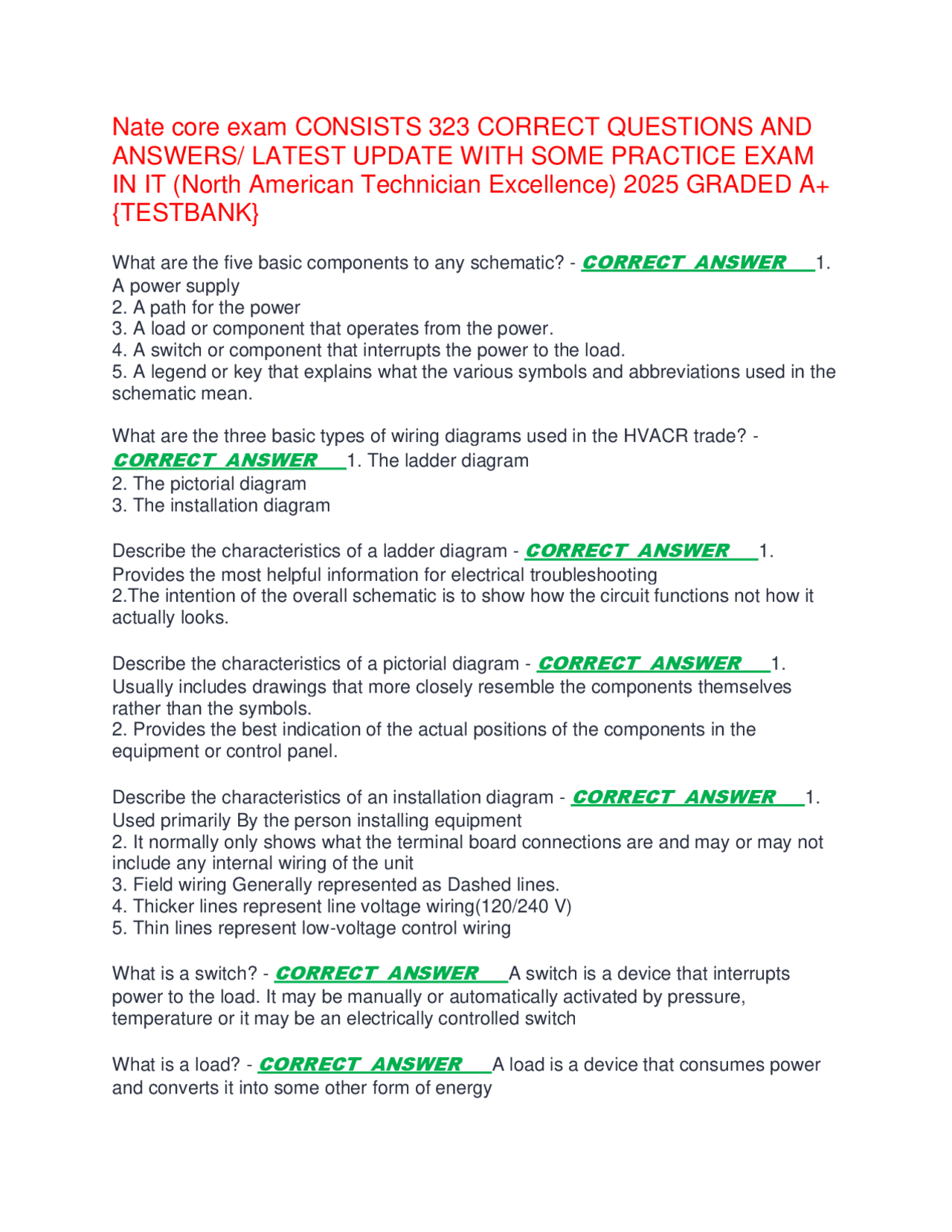 Nate core exam CONSISTS 323 CORRECT QUESTIONS AND ANSWERS/ LATEST ...