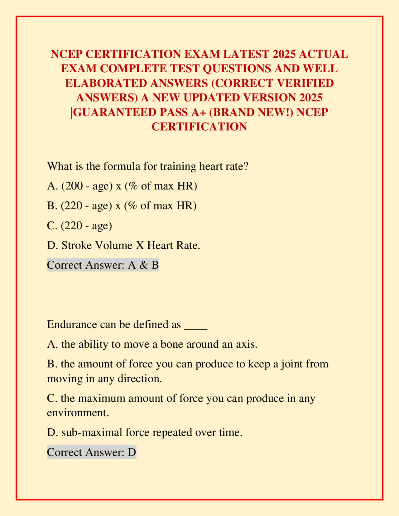 NCEP CERTIFICATION EXAM LATEST 2025 ACTUAL EXAM COMPLETE TEST QUESTIONS ...