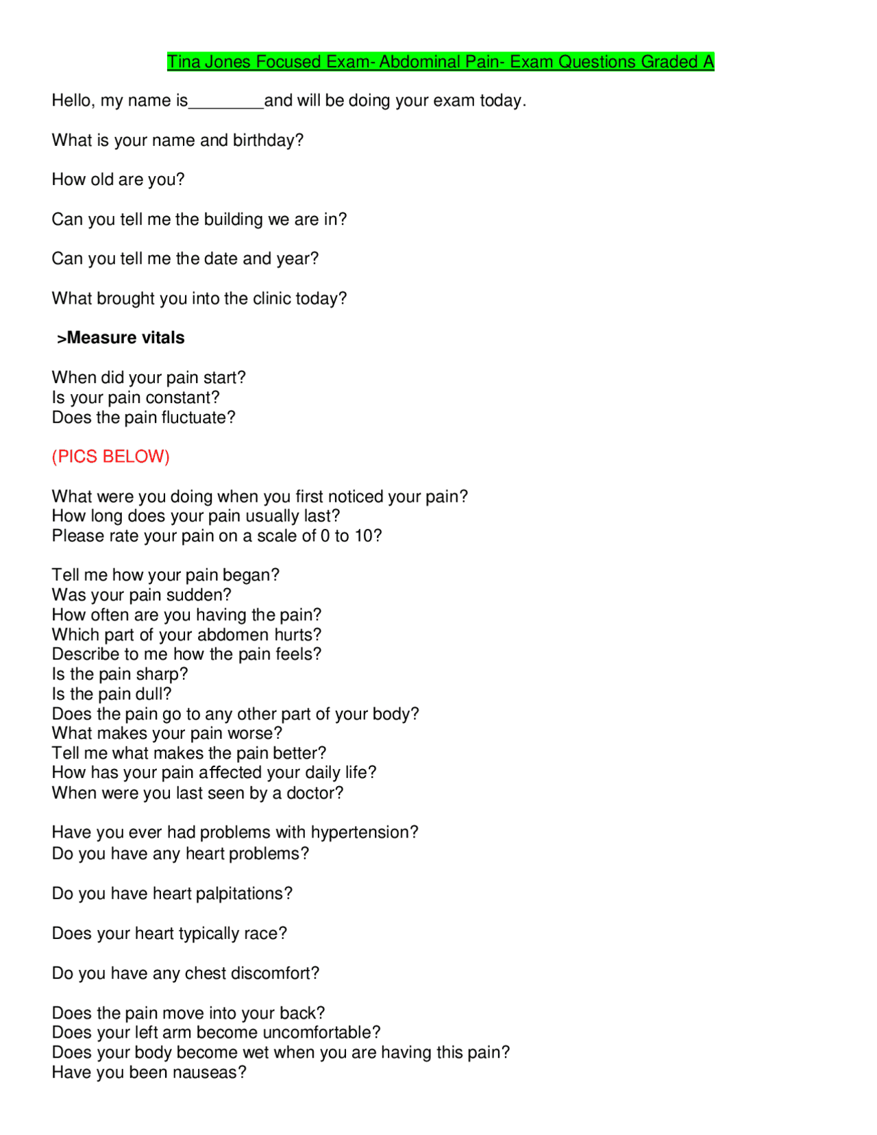 Abdominal Pain Focused Exam Questions: A Comprehensive Guide for ...