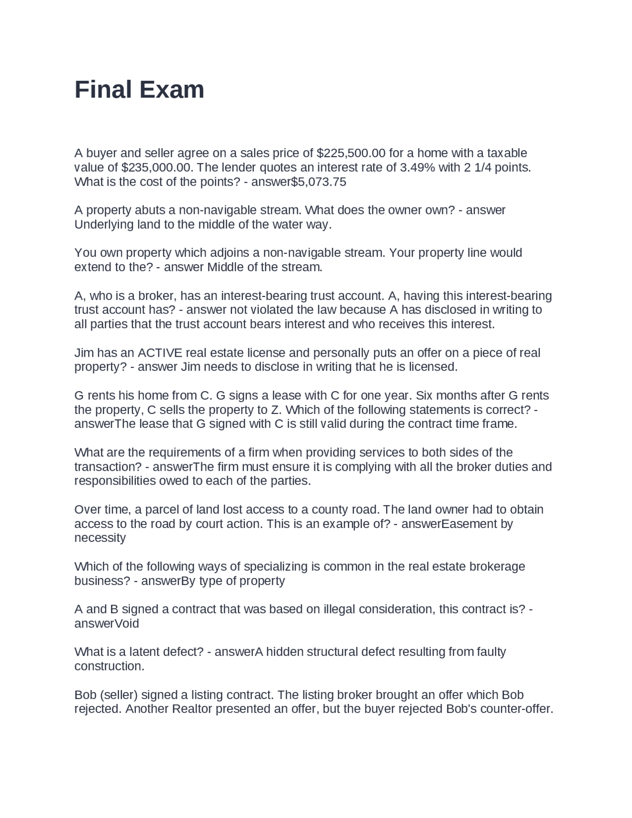 Final Exam Questions with Accurate Answers | Exams Advanced Education ...