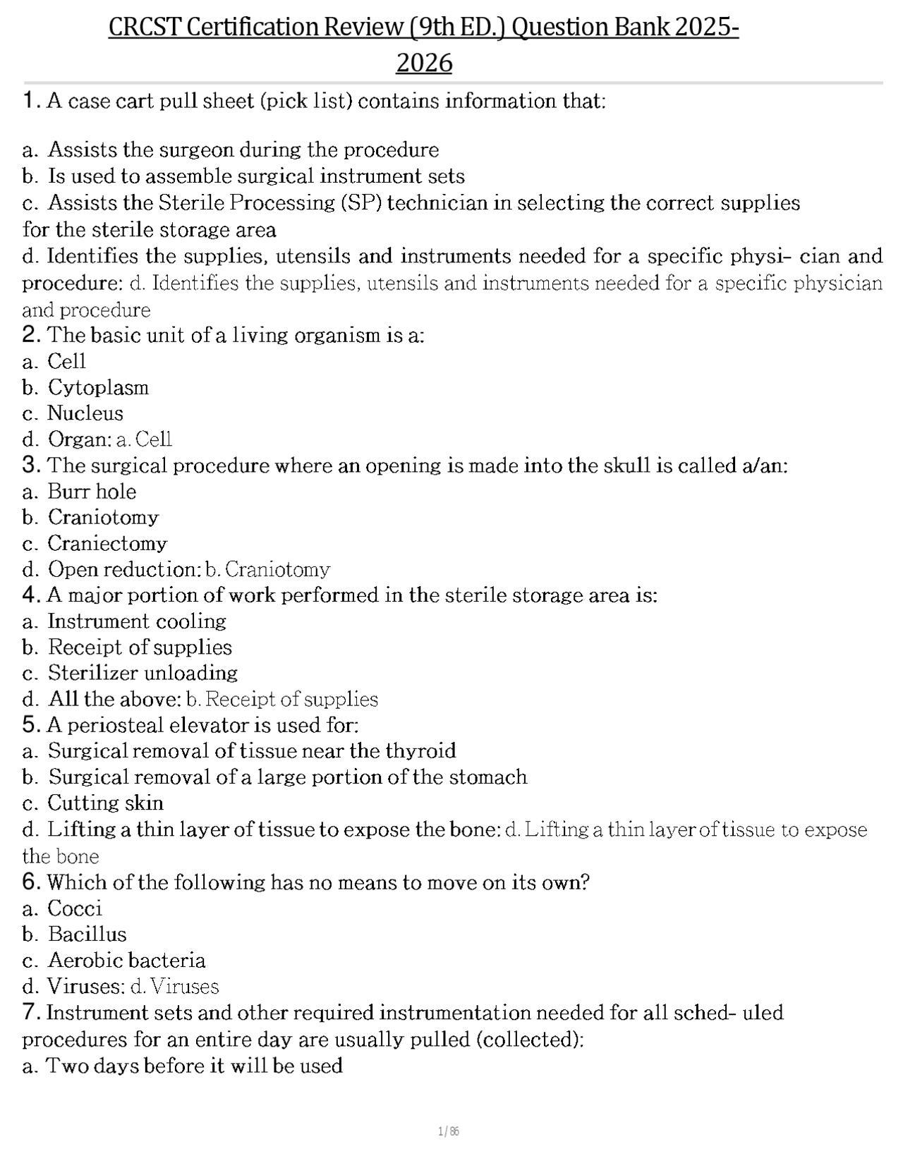 CRCST Certification Review (9th ED.) Question Bank 2025- 2026 | Exams ...
