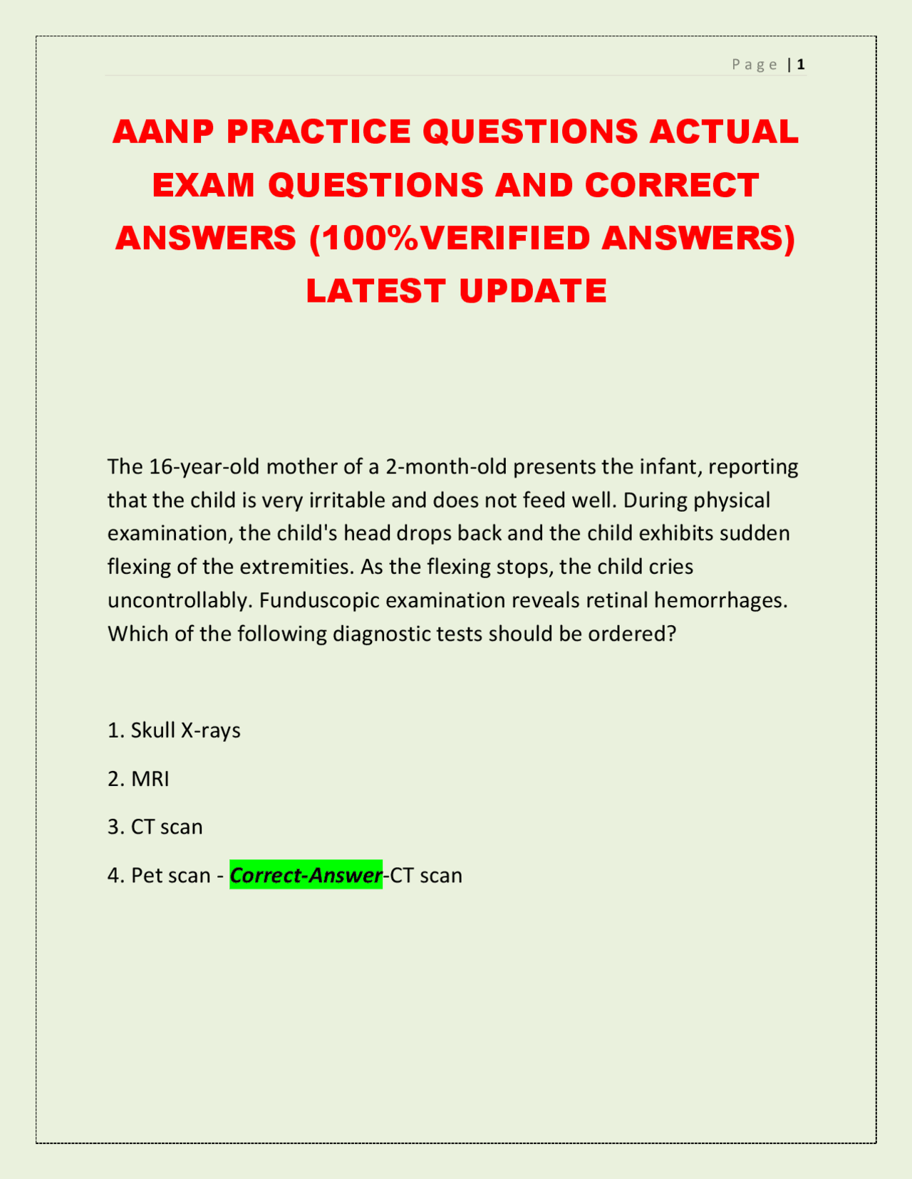 AANP Practice Questions: Medical Case Studies and Multiple Choice ...