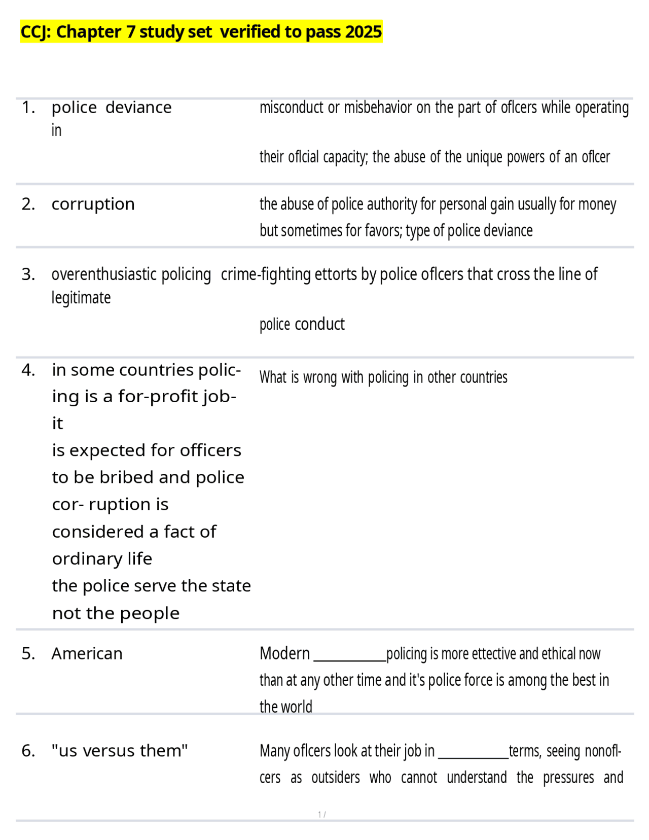 Police Deviance, Corruption, and Reform: A Study Guide | Exams Criminal ...