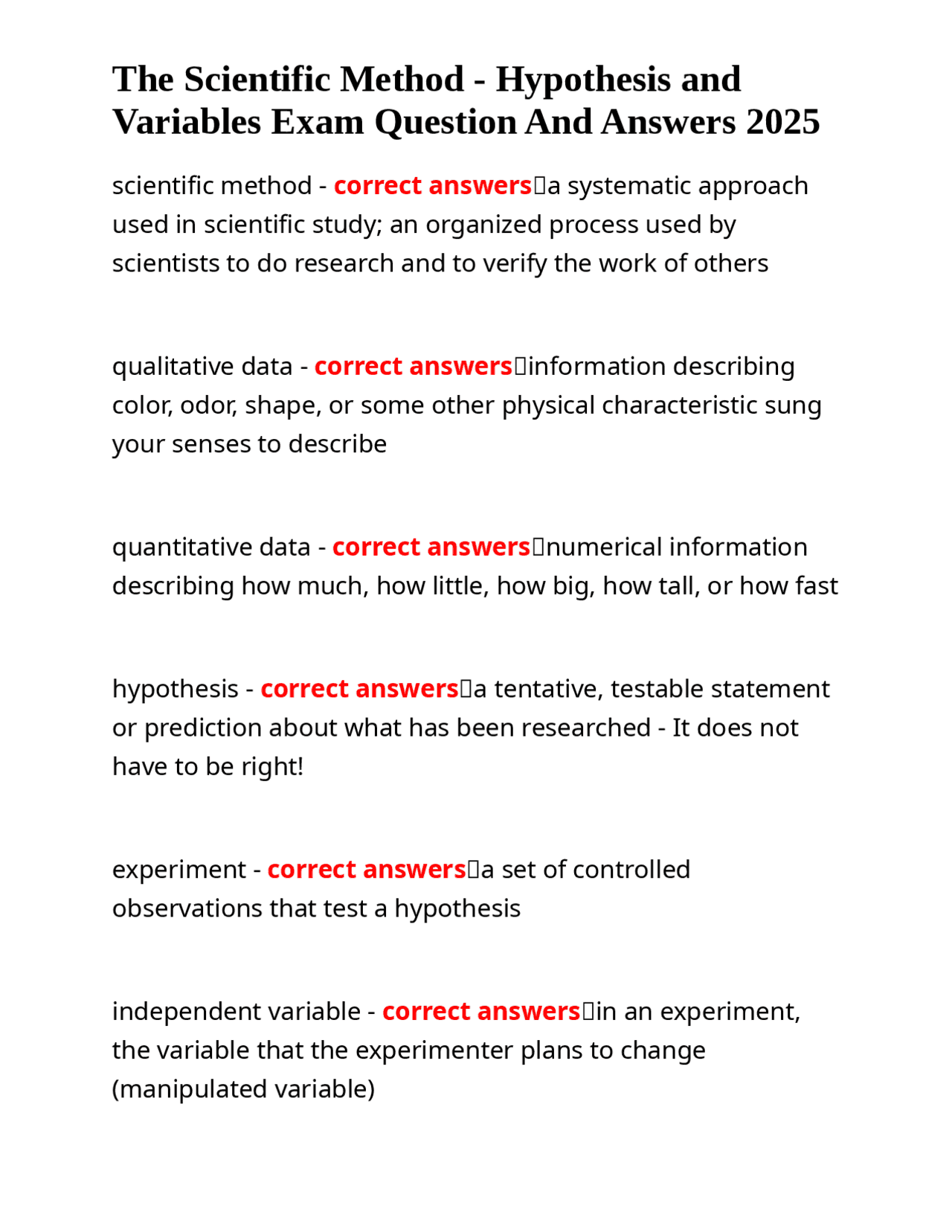 The Scientific Method: Hypothesis, Variables, and Experimental Design ...