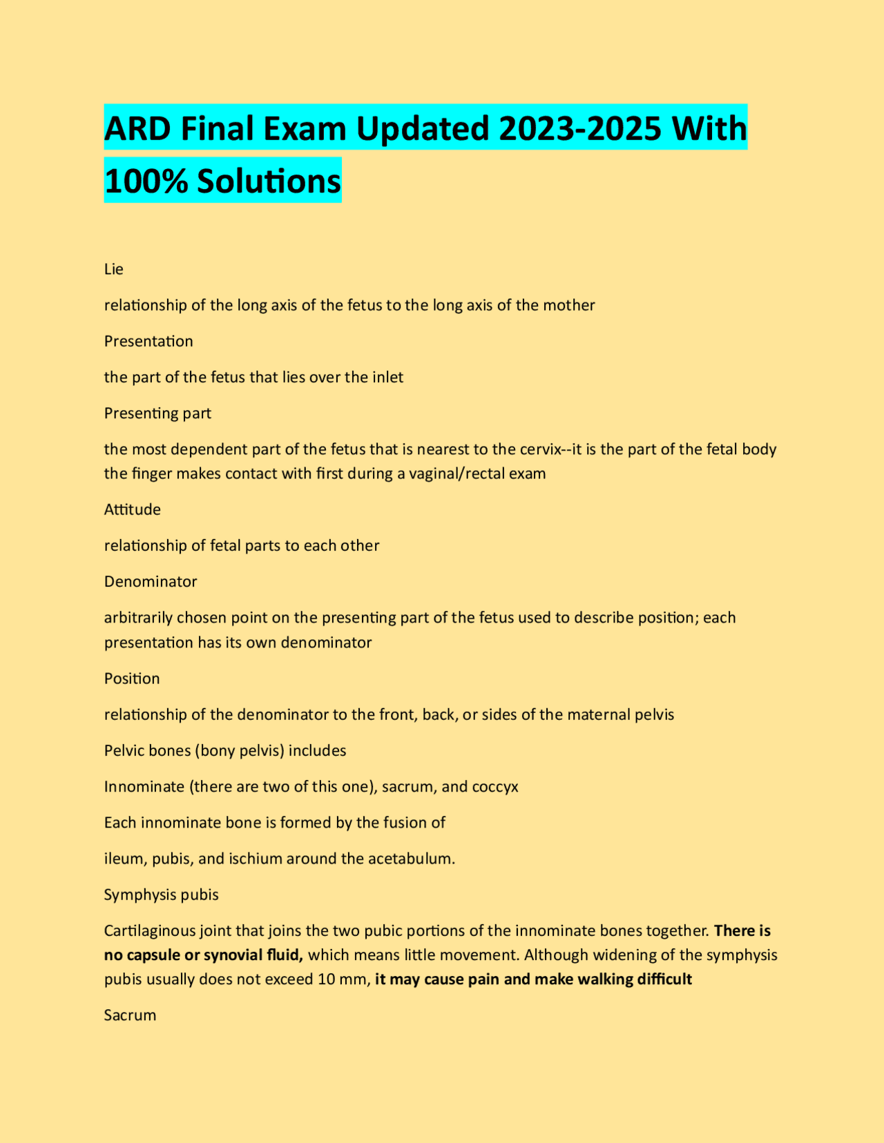 ARD Final Exam Updated 2023-2025 With 100% Solutions | Exams Health ...
