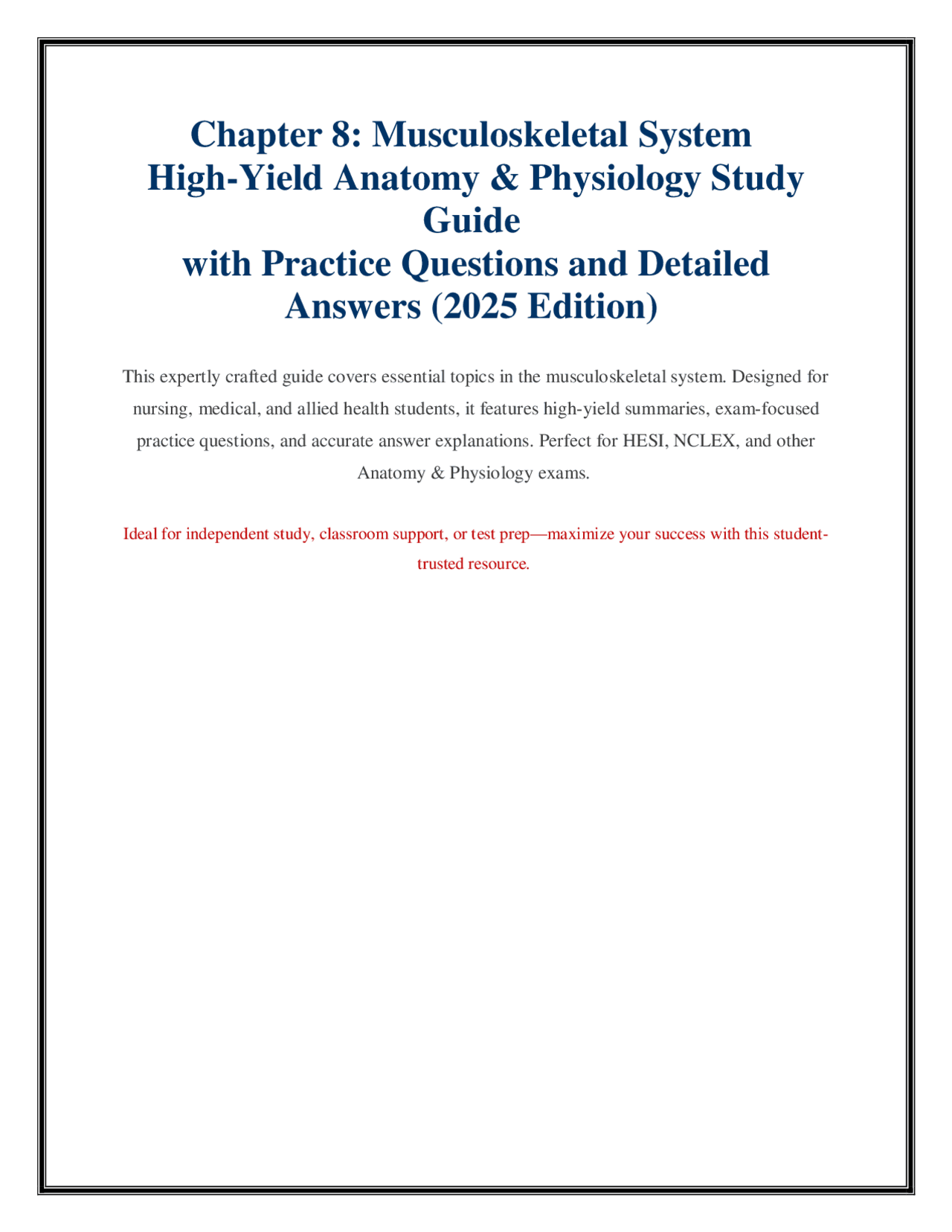 Chapter 8: Musculoskeletal System | High-Yield Anatomy & Physiology ...