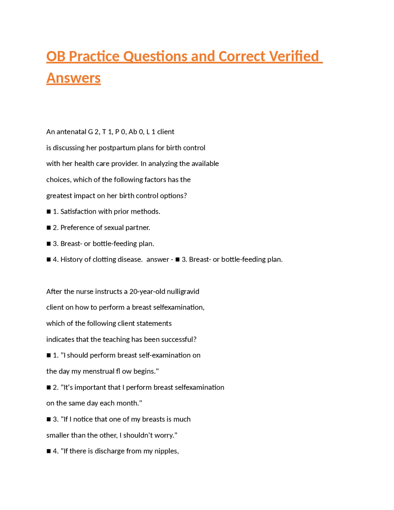 Obstetrics and Gynecology Practice Questions: A Comprehensive Review ...