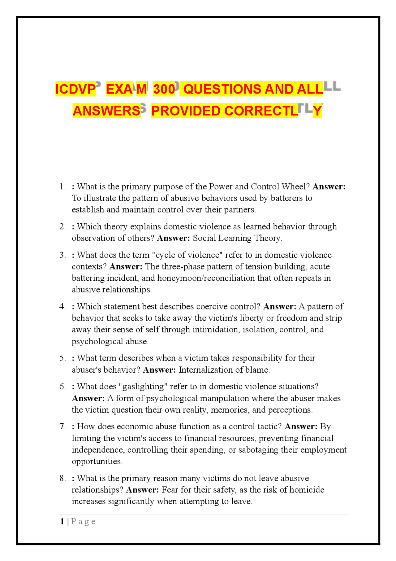 ICDVP EXA M 300 QUESTIONS AND ALL ANSWERS PROVIDED CORRECTLY | Exams ...