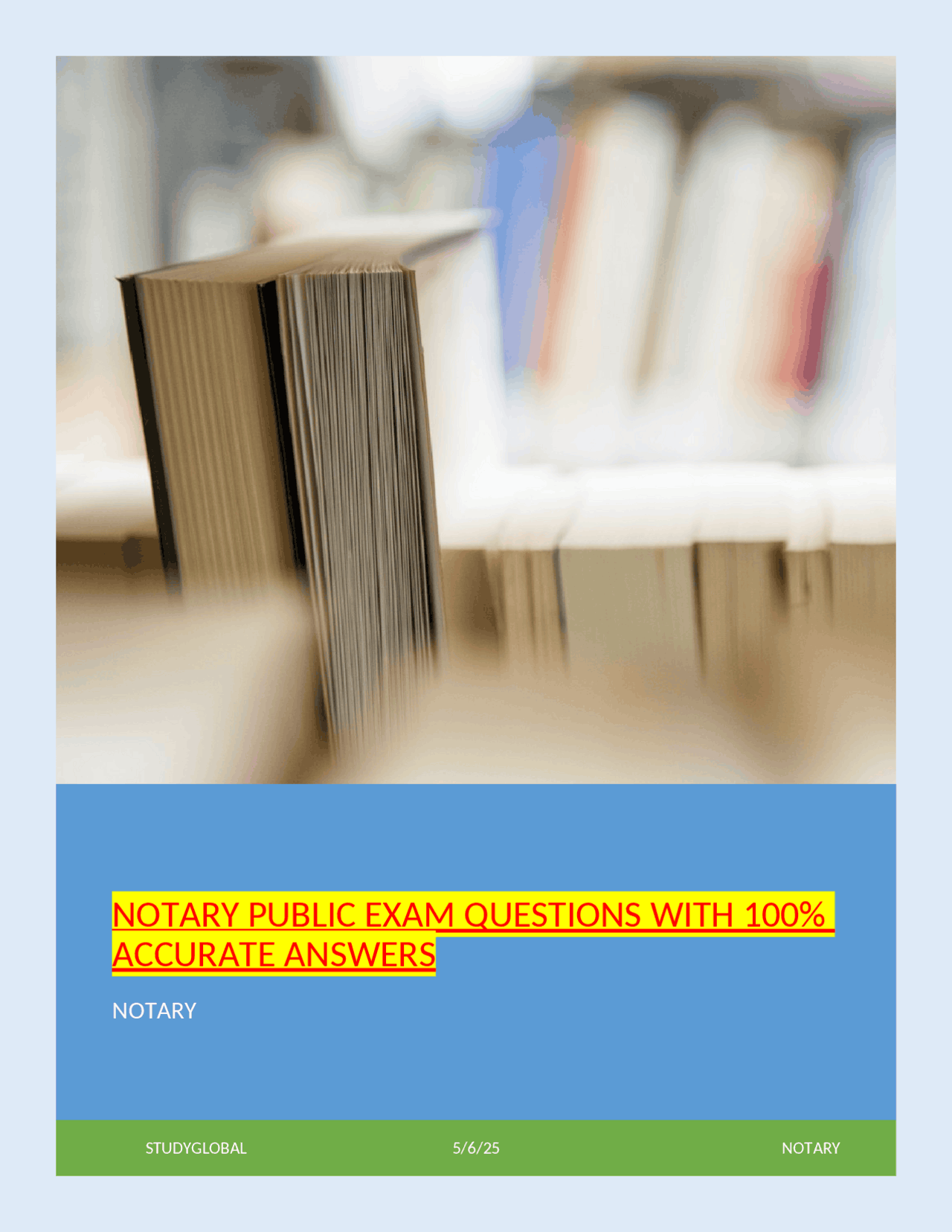 Notary Public Exam – STUDYGLOBAL (2025) – Practice Questions with ...