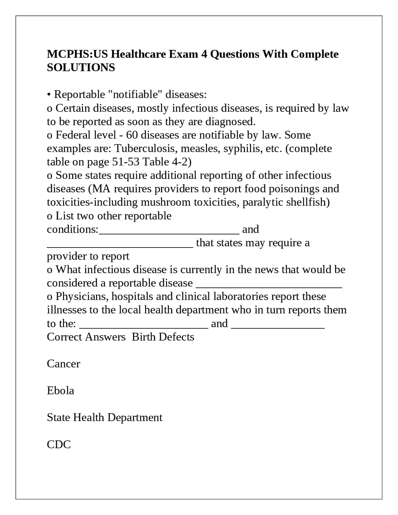 MCPHS US Healthcare Exam 4: Public Health Principles and Epidemiology ...