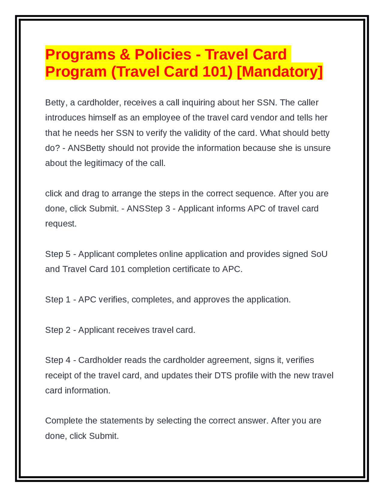 Programs & Policies - Travel Card Program (Travel Card 101) [Mandatory ...
