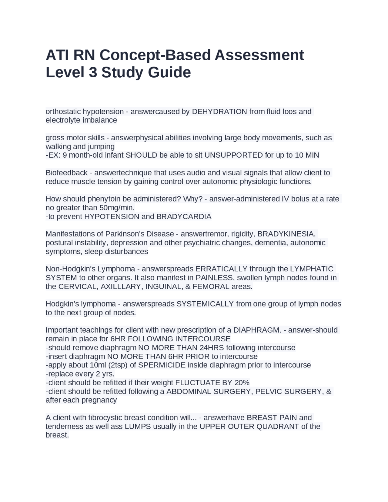 ATI RN Level 3 Study Guide: Key Concepts & Clinical Applications ...