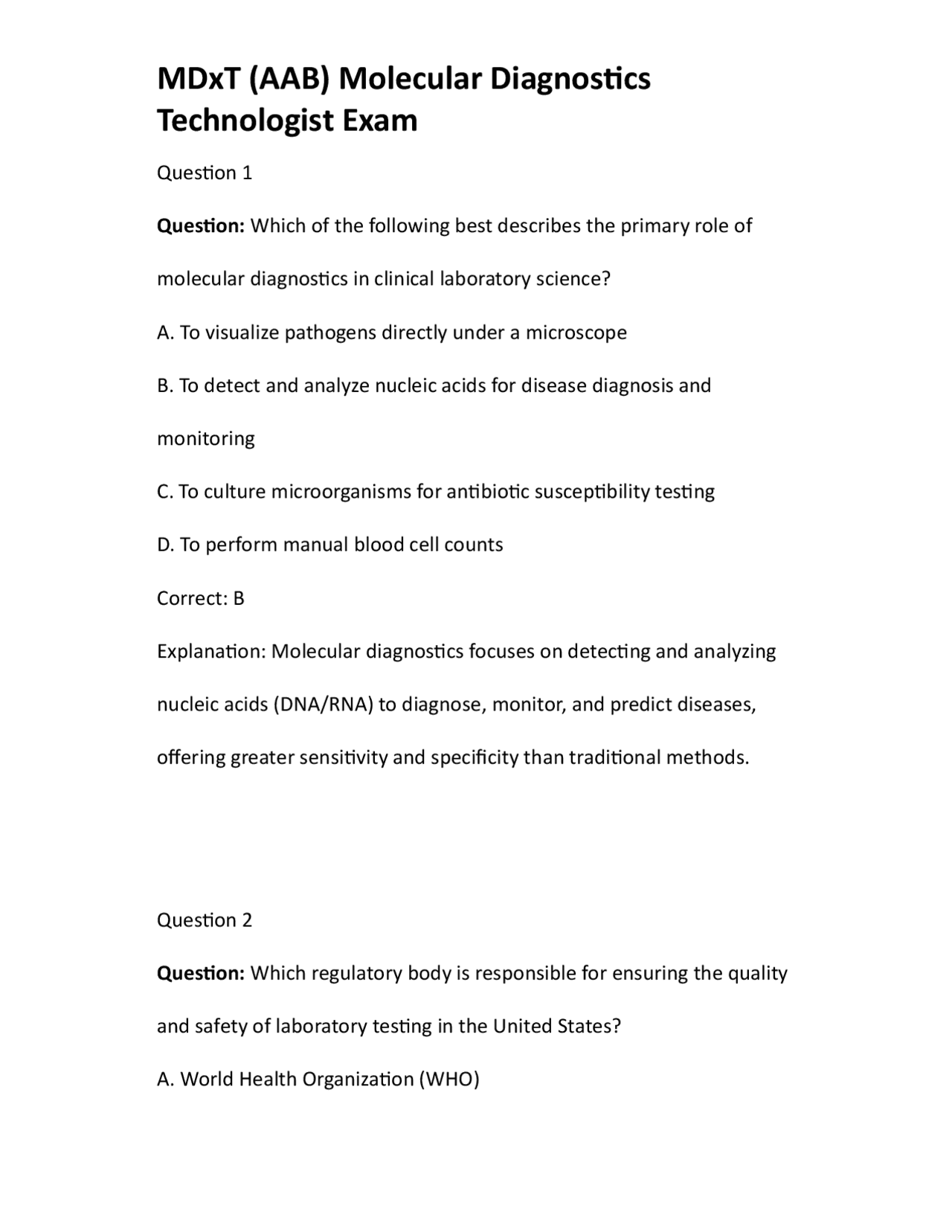 MDxT (AAB) Molecular Diagnostics Technologist Exam | Exams Technology ...