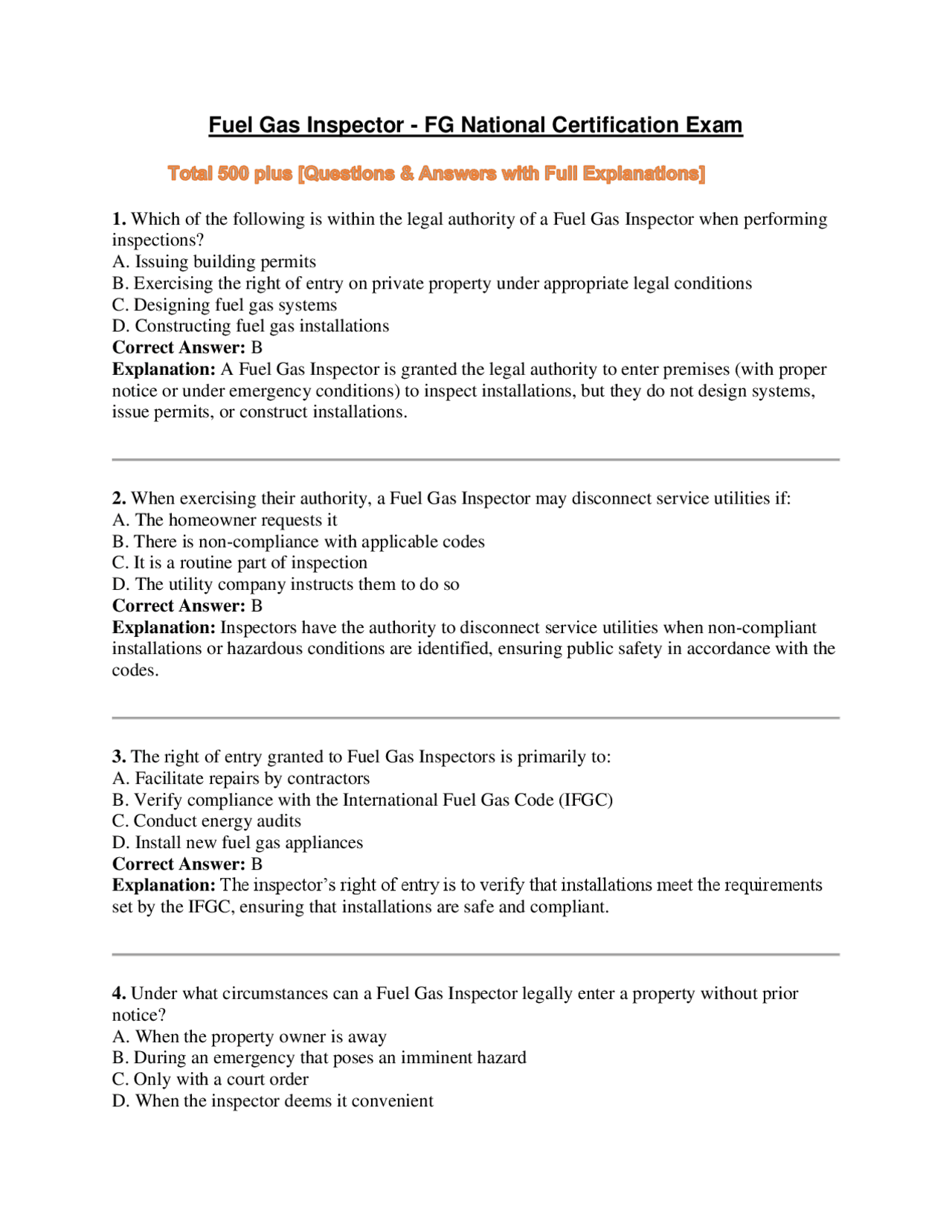 Fuel Gas Inspector - FG National Certification Exam | Exams Technology ...