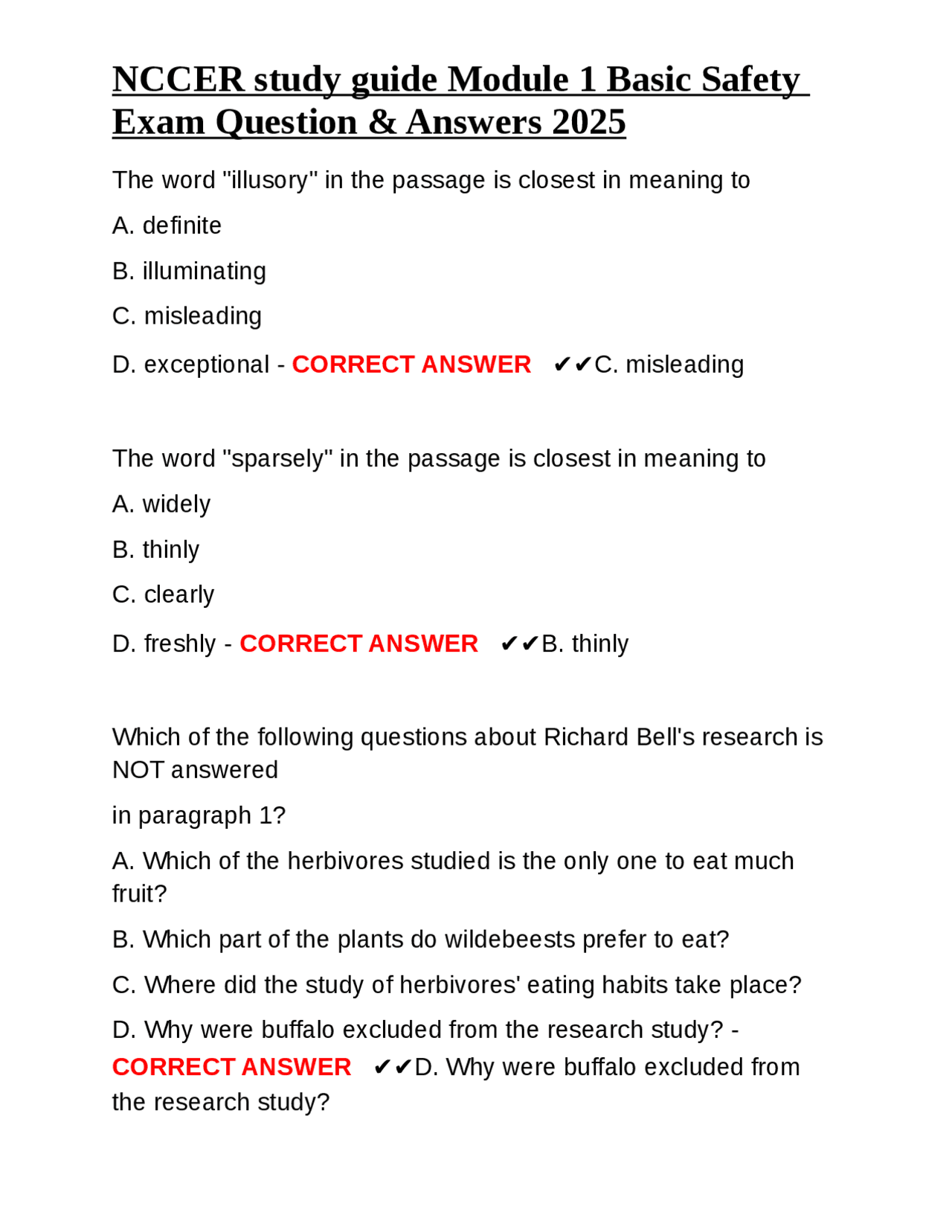 NCCER study guide Module 1 Basic Safety Exam Question & Answers 2025 ...