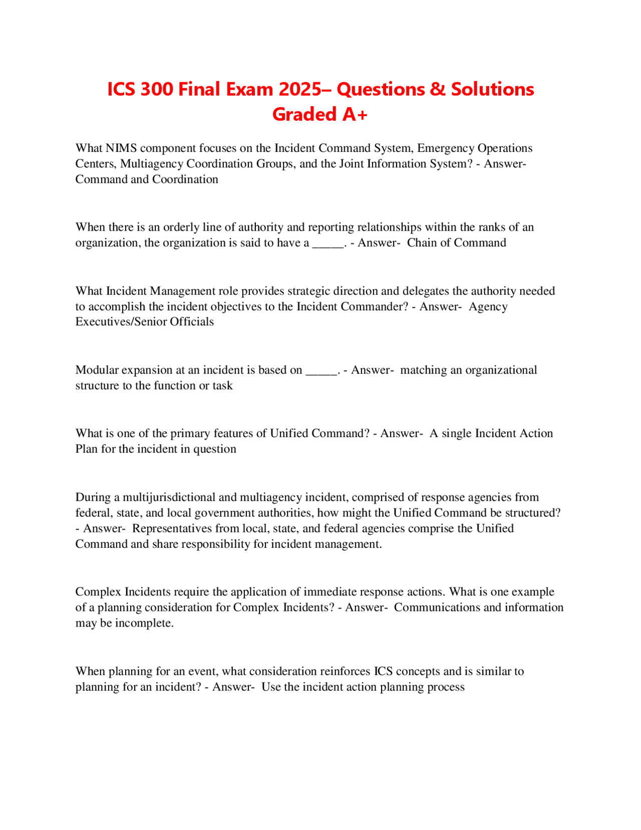 ICS 300 Final Exam 2025– Questions & Solutions Graded A+ | Exams Social ...