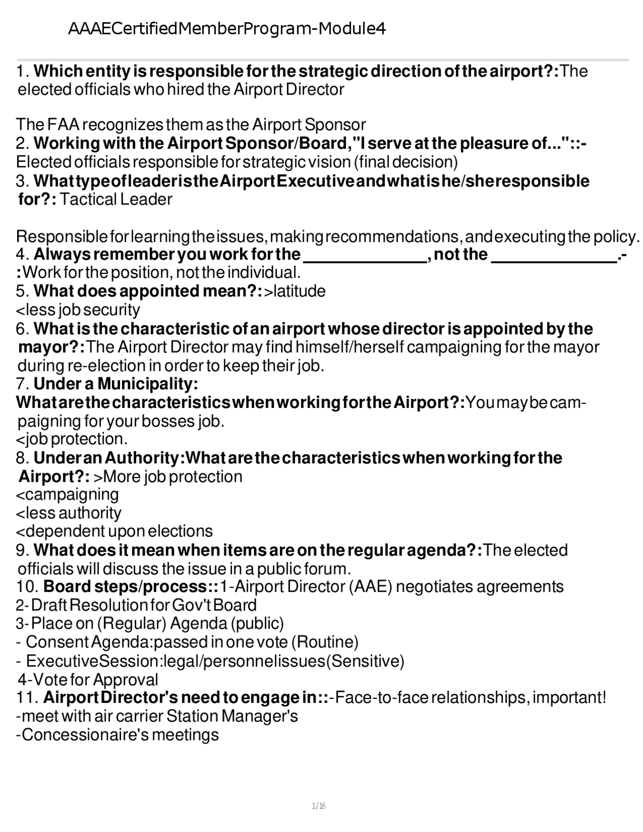 AAAE Certified Member Program - Module 4 questions and solutions ...