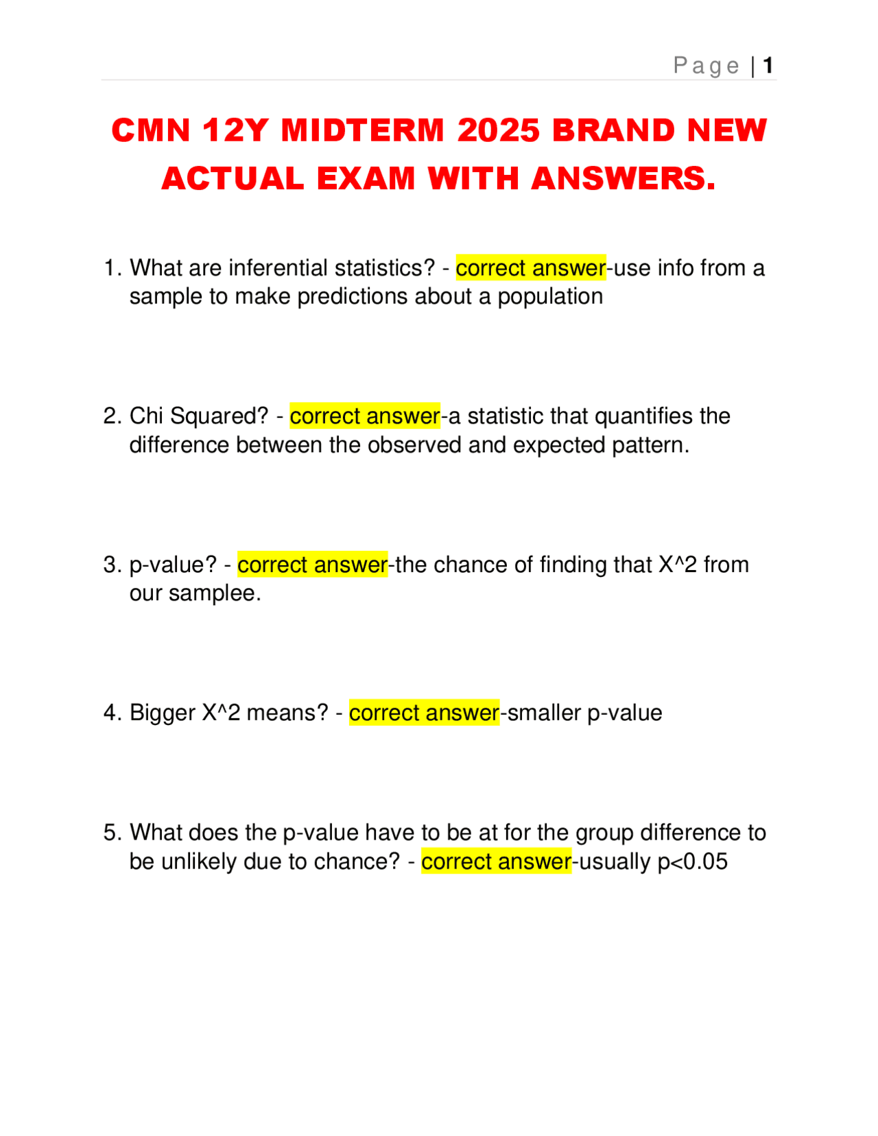 CMN 12Y Midterm Exam: Inferential Statistics, Data Analysis, and ...