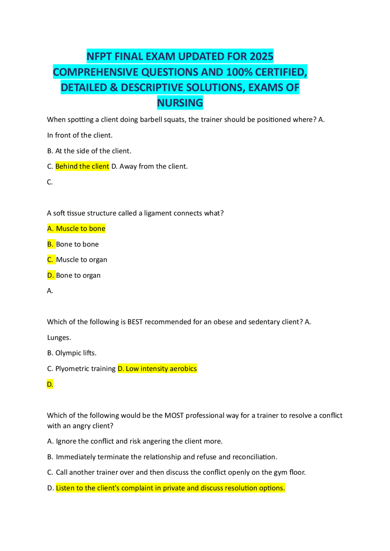 NFPT FINAL EXAM UPDATED FOR 2025 COMPREHENSIVE QUESTIONS AND 100% ...