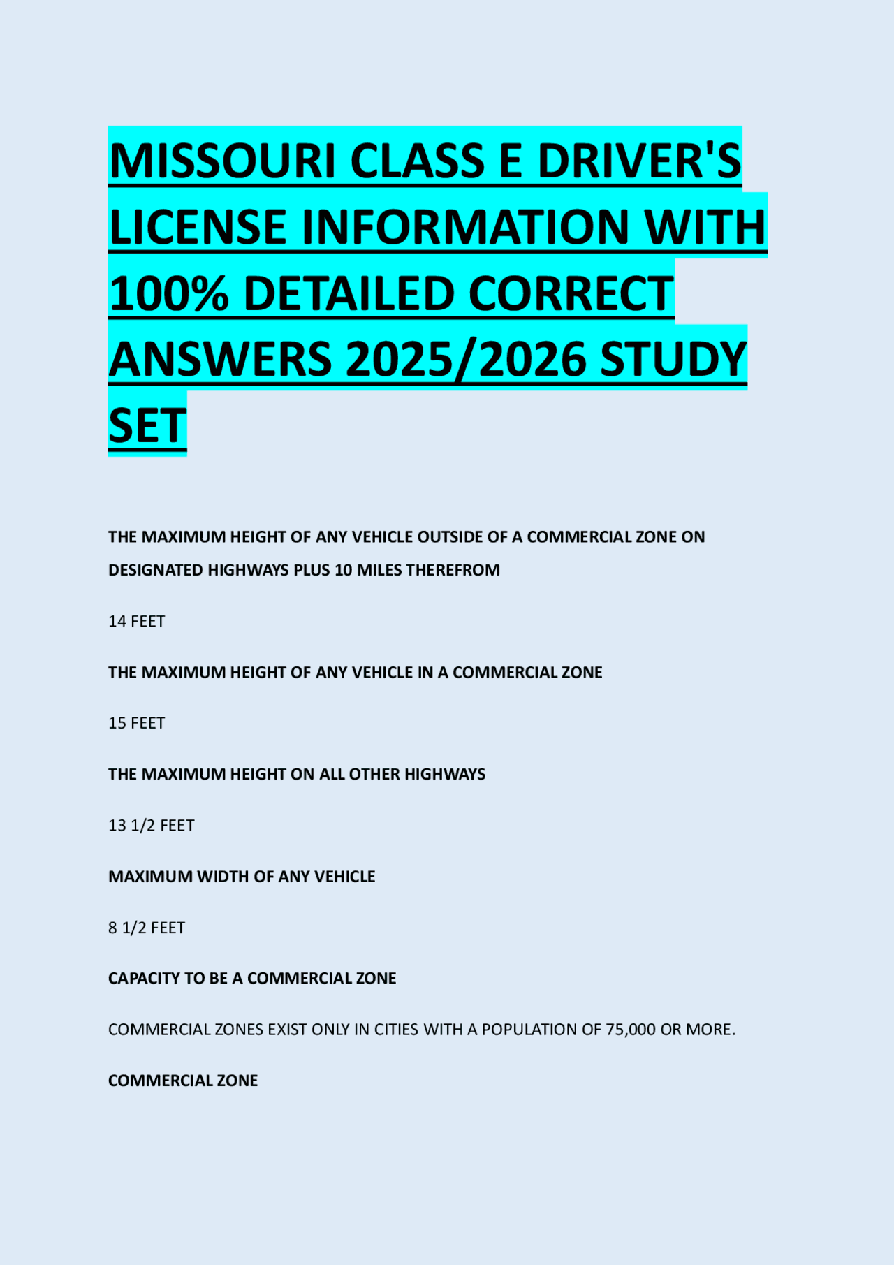 MISSOURI CLASS E DRIVER'S LICENSE INFORMATION WITH 100% DETAILED ...