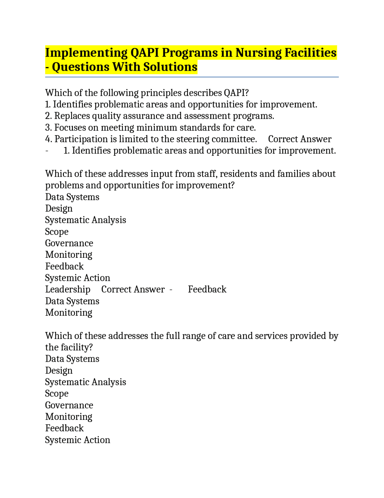 QAPI Programs in Nursing Facilities: A Comprehensive Guide with ...