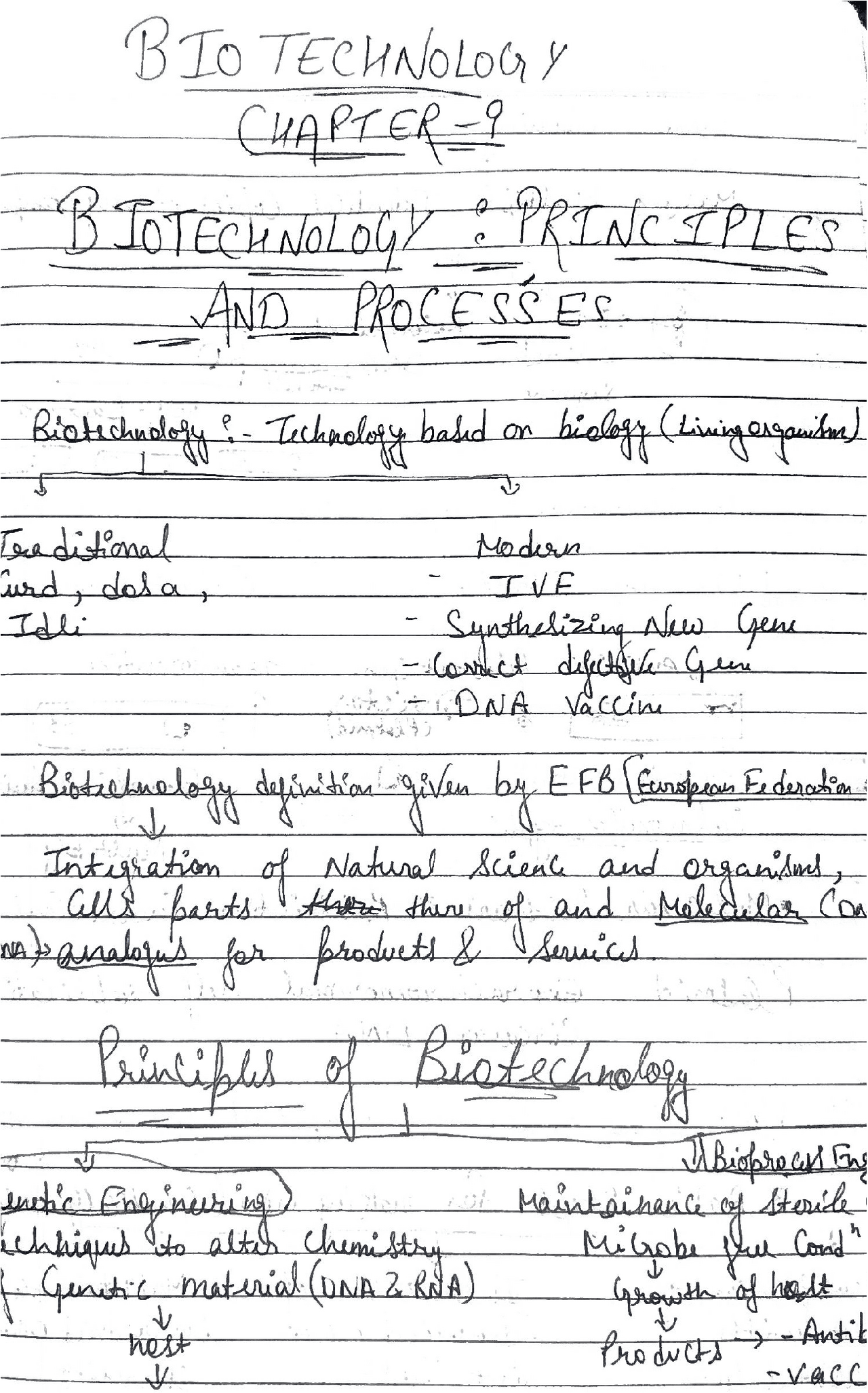 biotechnology principles and process | Study notes Biology | Docsity