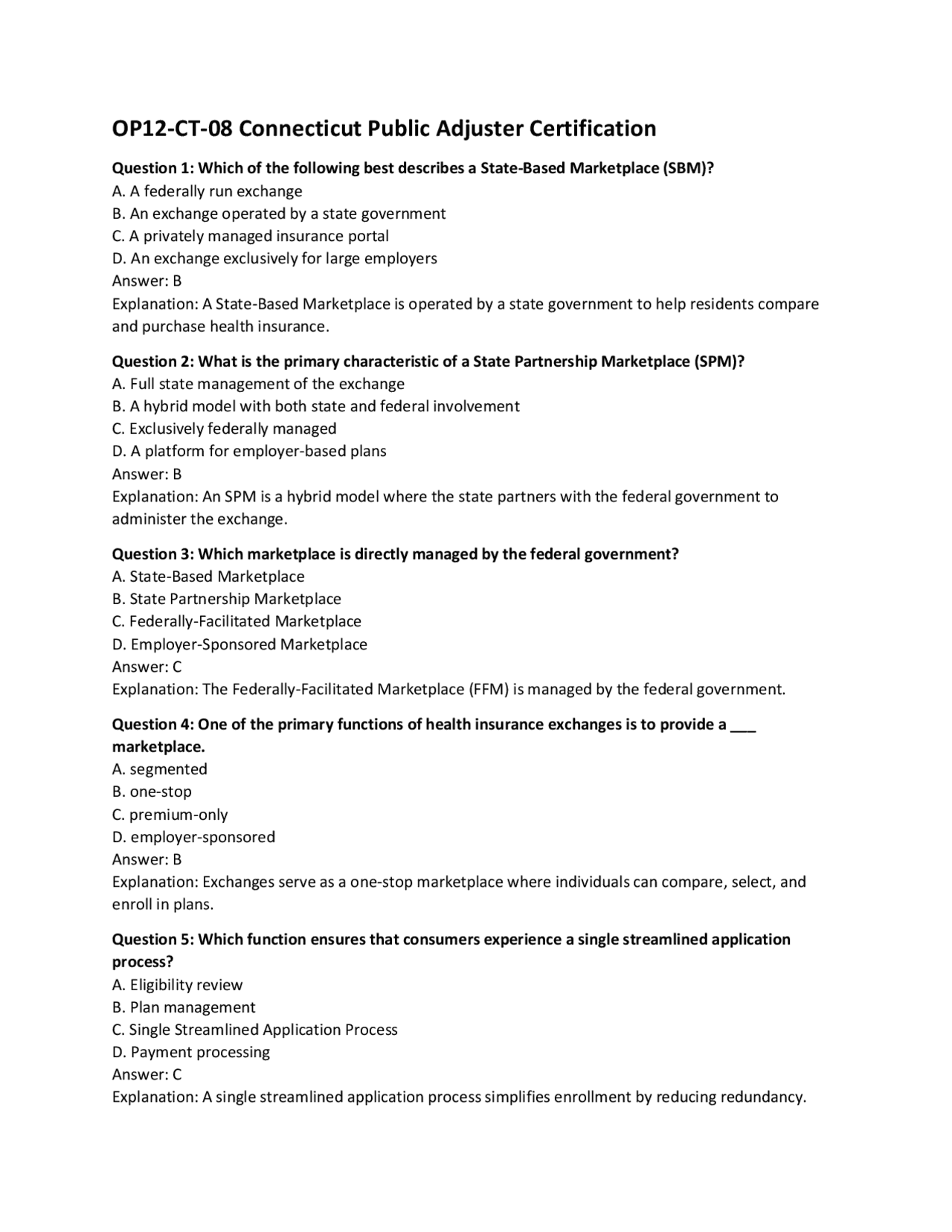 OP12-CT-08 Connecticut Public Adjuster Certification | Exams Technology ...