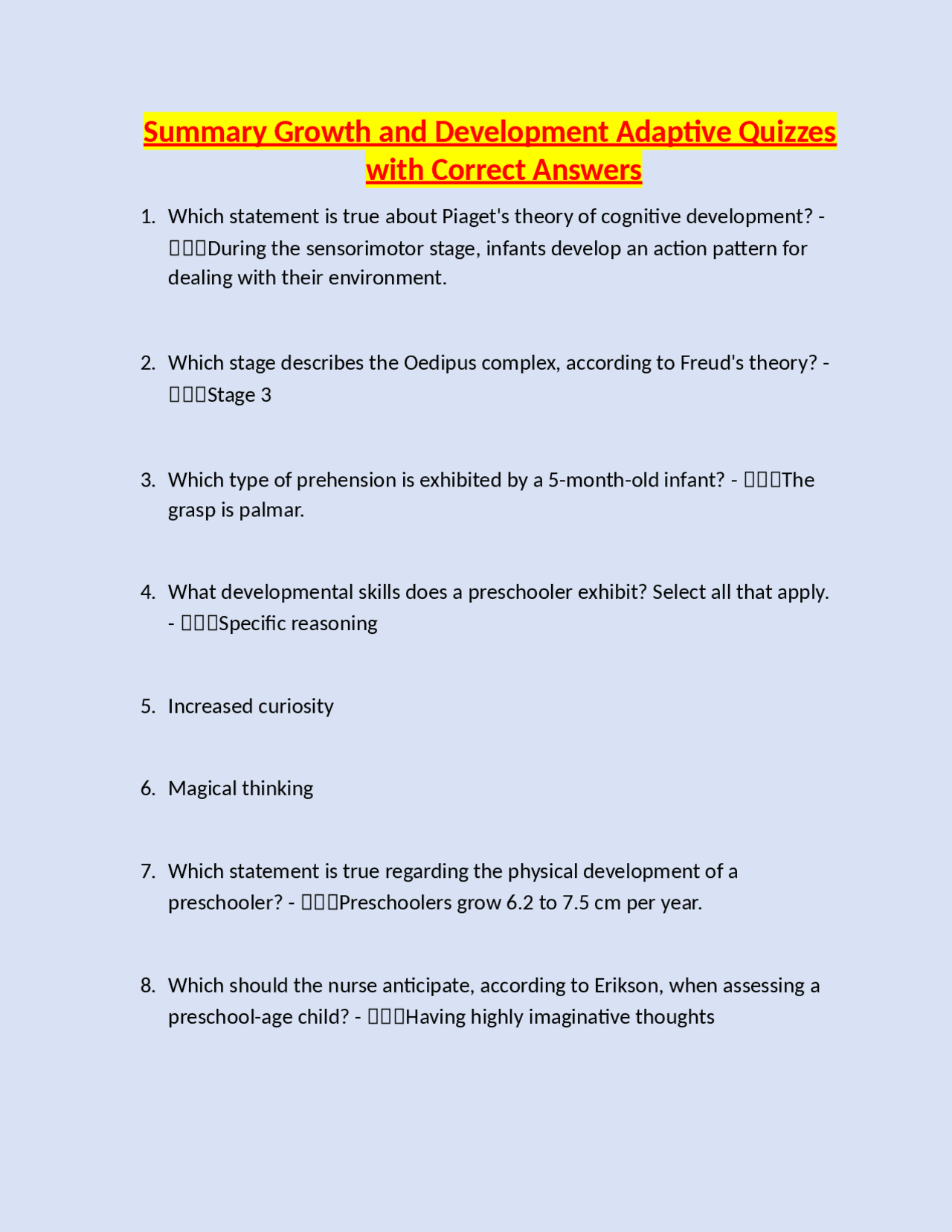 Child Development: Growth, Development, and Adaptive Quizzes with ...