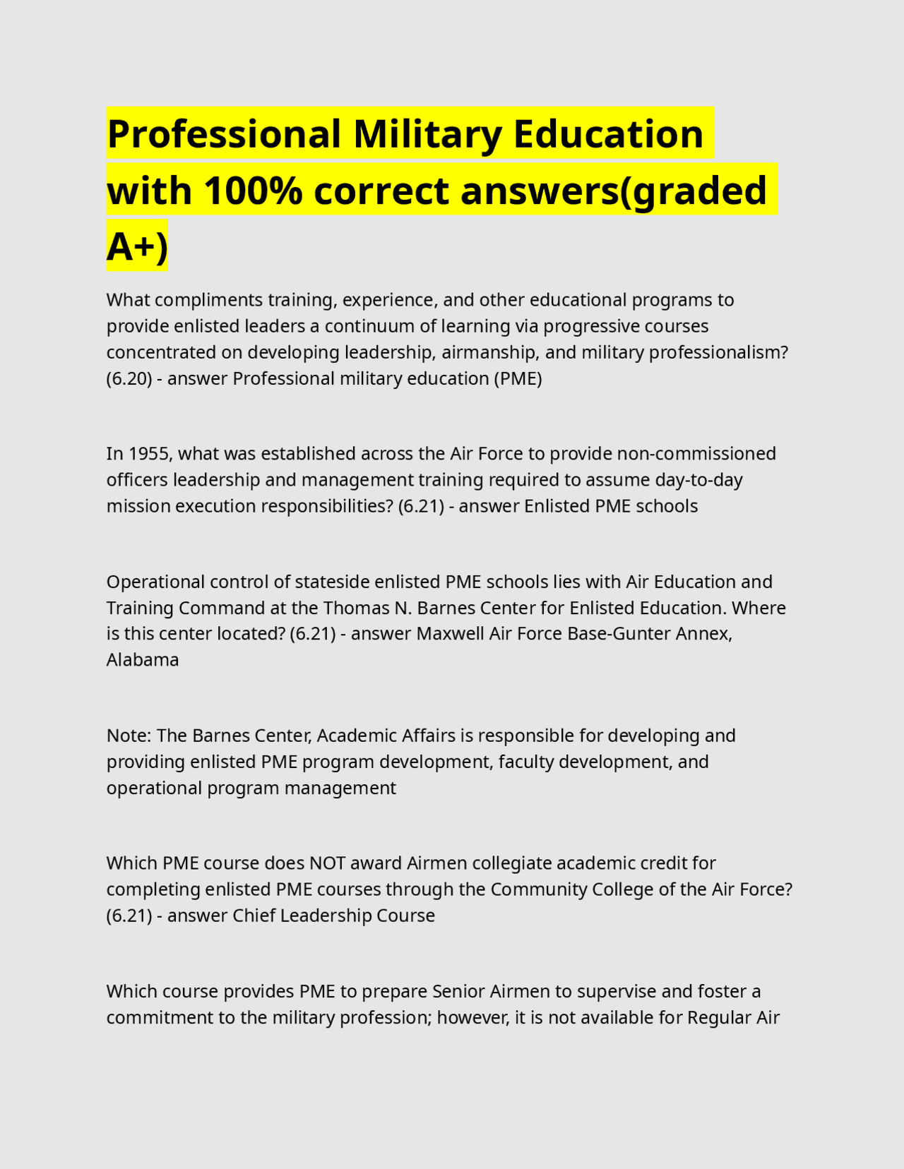 Professional Military Education (PME) in the Air Force: A Comprehensive ...