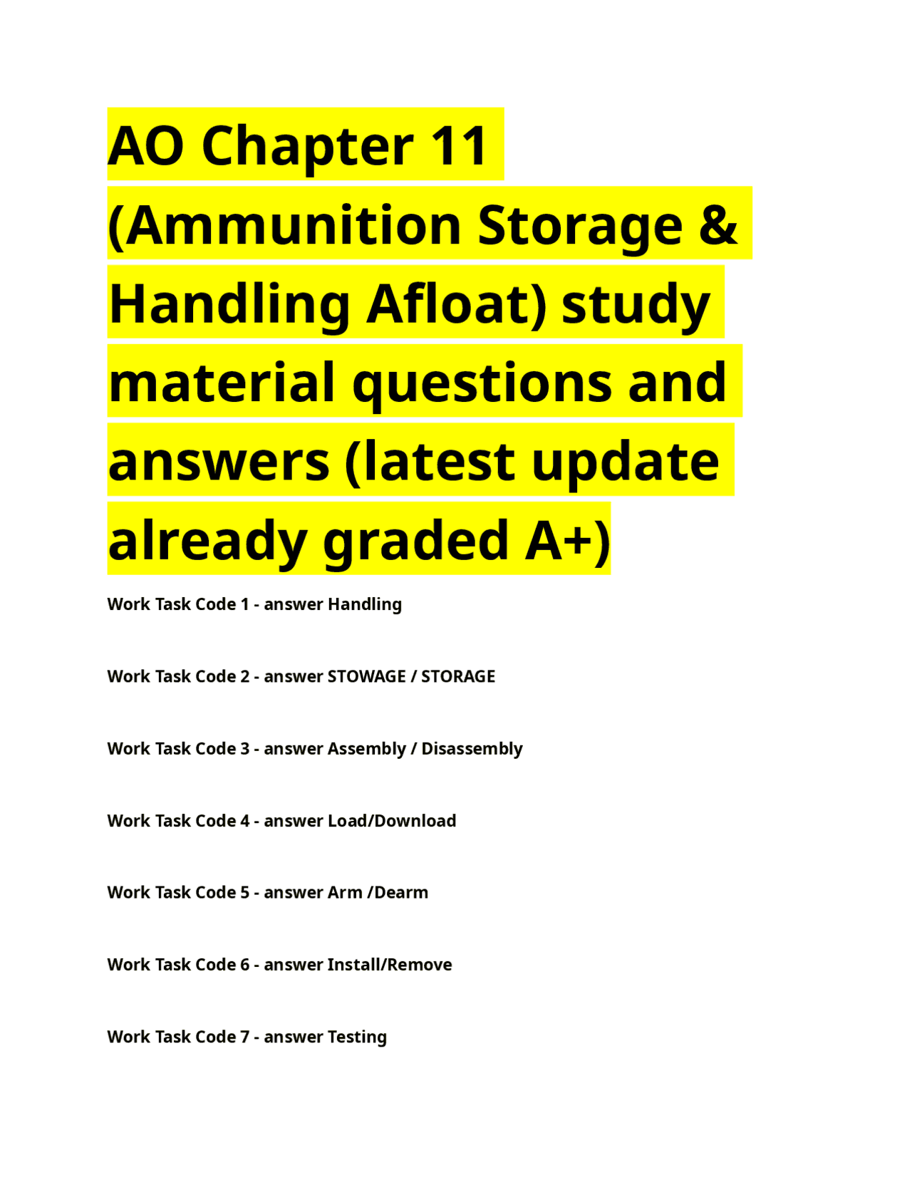 AO Chapter 11 (Ammunition Storage & Handling Afloat) study material ...