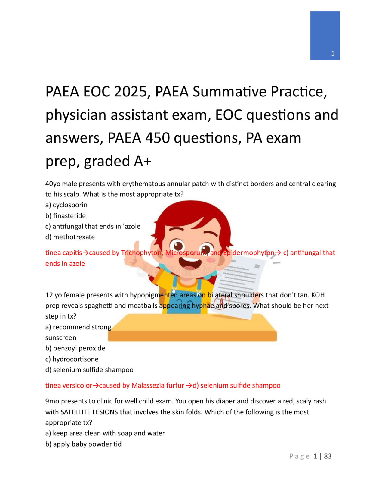 PAEA EOC 2025, PAEA Summative Practice, physician assistant exam, EOC ...