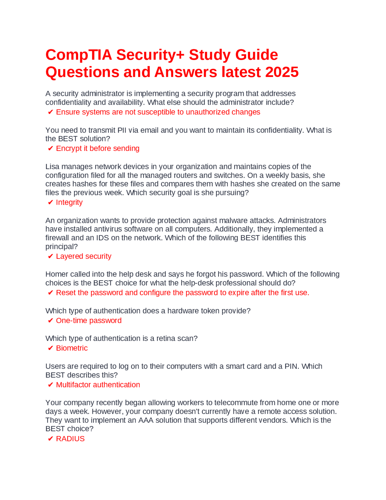 CompTIA Security+ Exam Q&A: 2025 Study Guide | Exams Computer Science ...