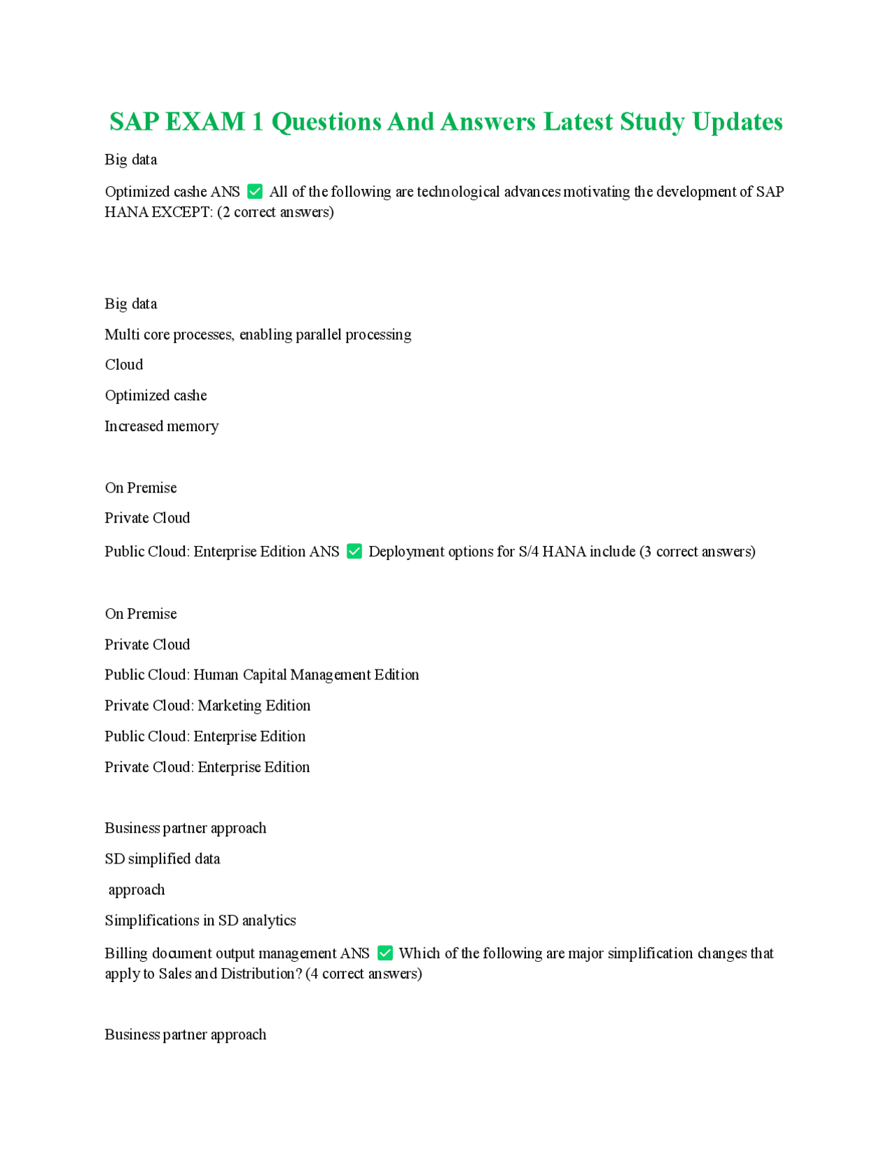 SAP S/4HANA Exam Q&A: Latest Study Guide | Exams Advanced Education ...