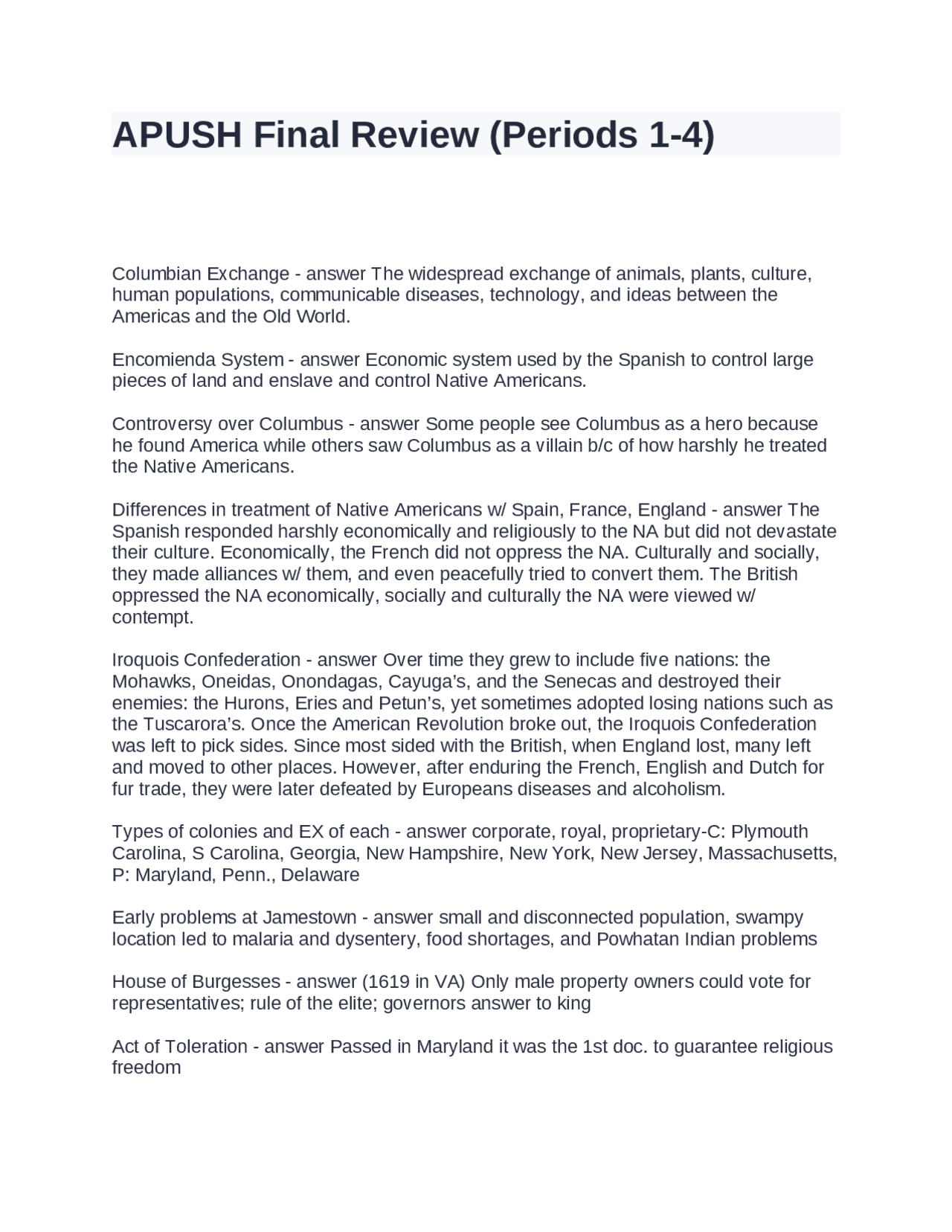 APUSH Exam Review: Periods 1-4 - Key Concepts & Events | Exams Advanced ...