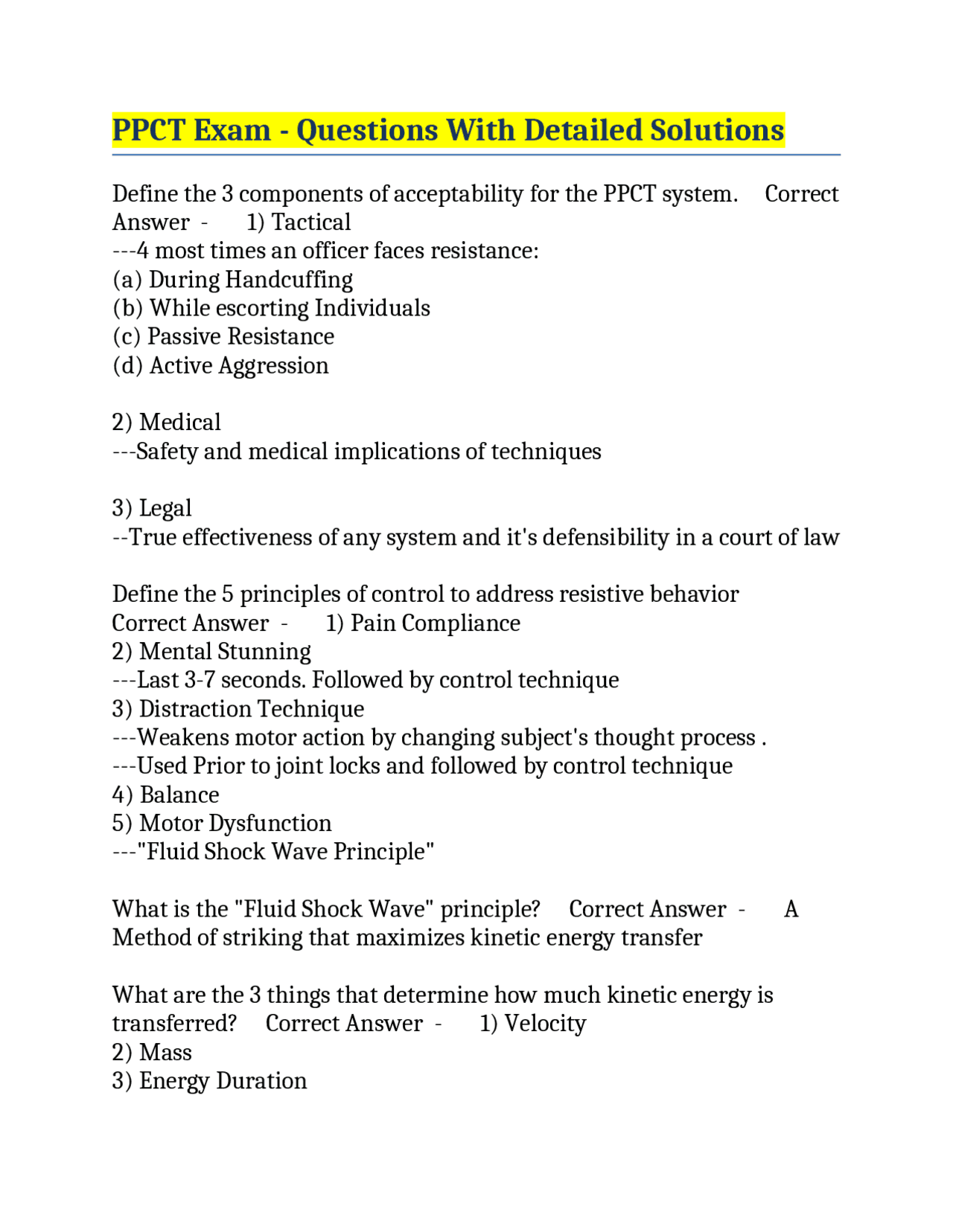 PPCT Exam - Questions With Detailed Solutions | Exams Public Health ...