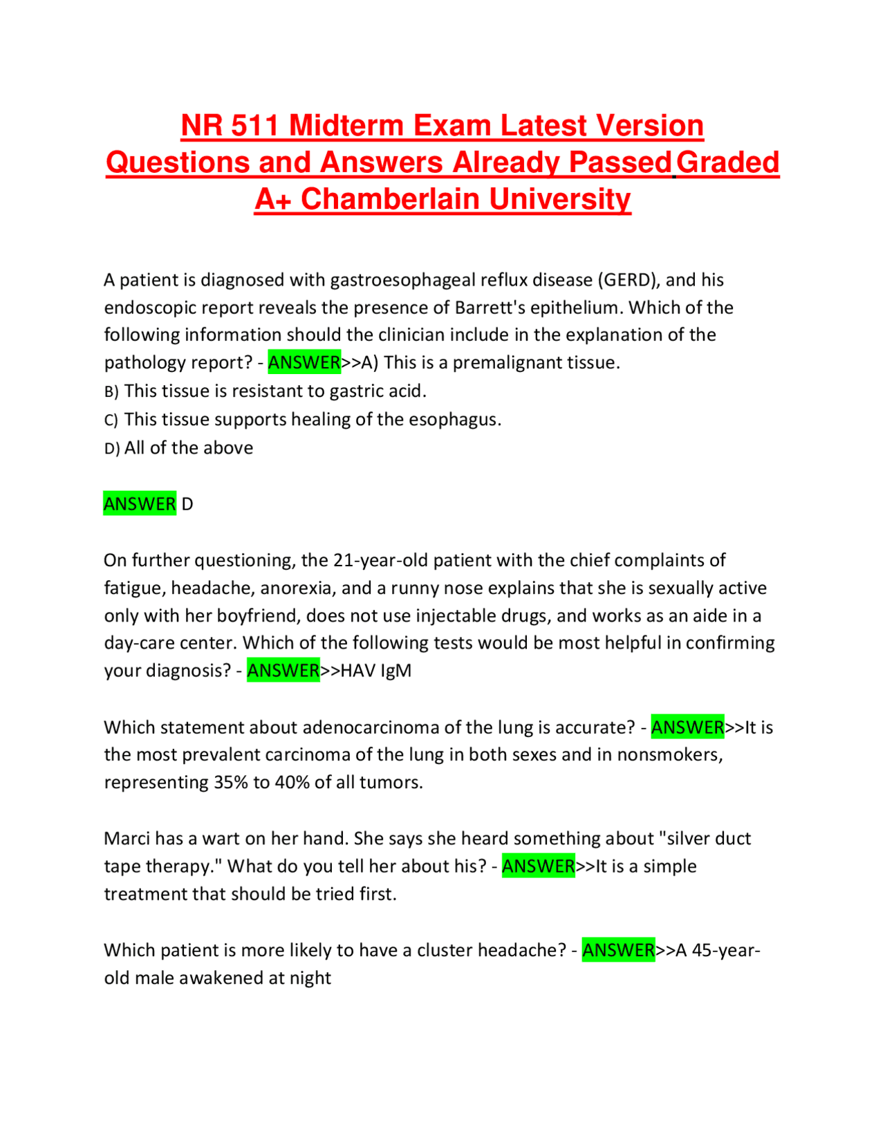 Medical Exam Questions and Answers: A Comprehensive Study Guide | Exams ...