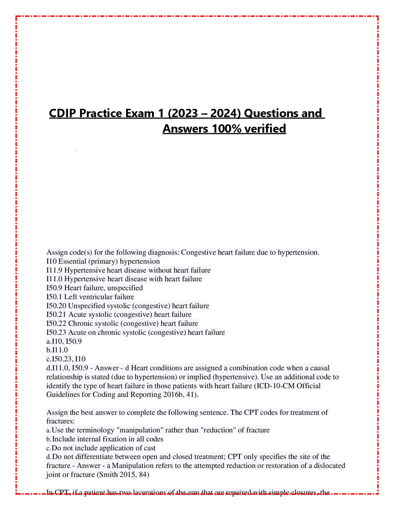 CDIP Practice Exam 1 (2023 – 2024) Questions and Answers 100% verified ...